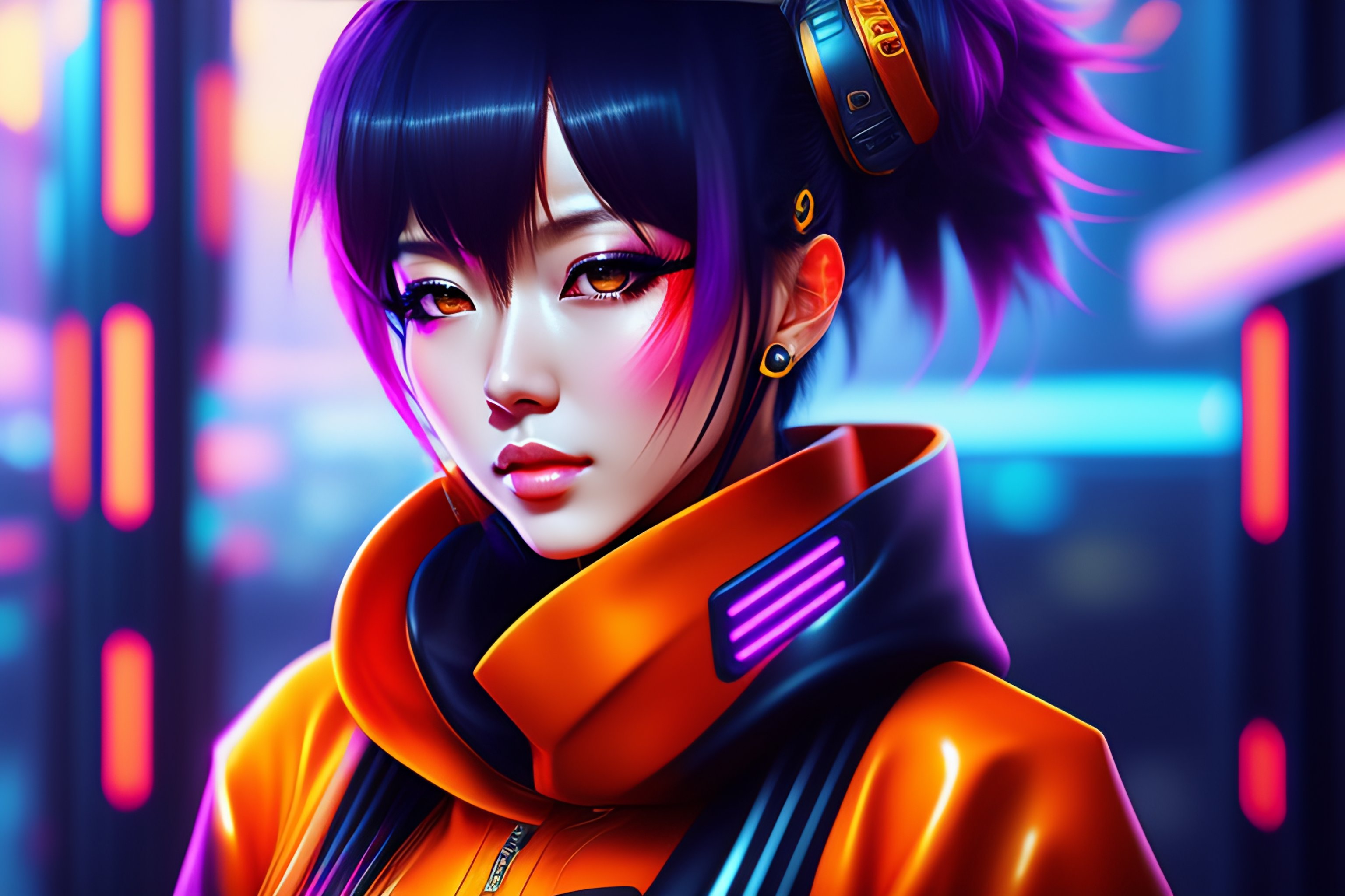 Lexica - Cyberpunk style techno anime girl abstract