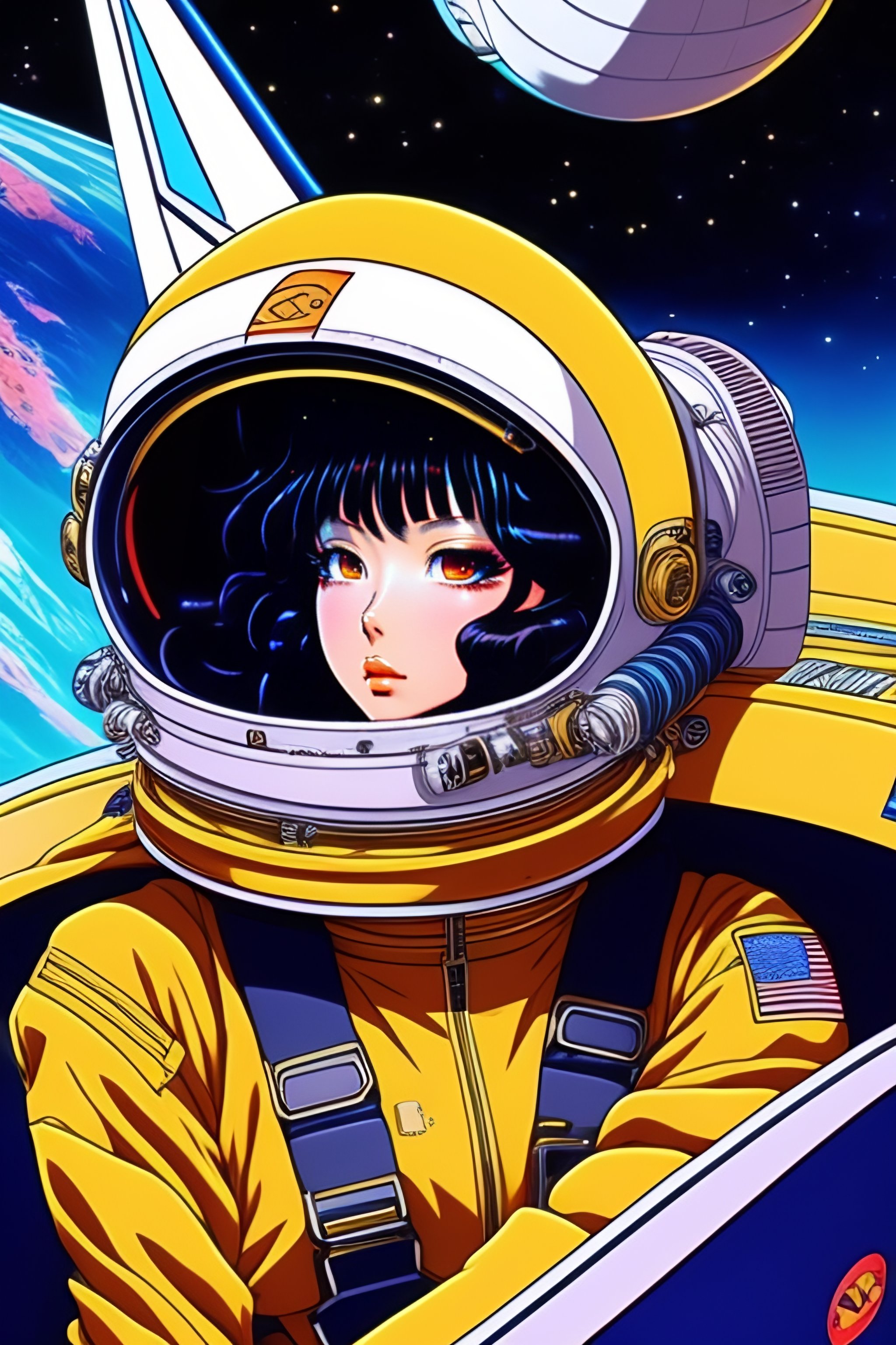 Lexica - Vintage 90's anime aesthetic. fashionable astronaut preparing ...