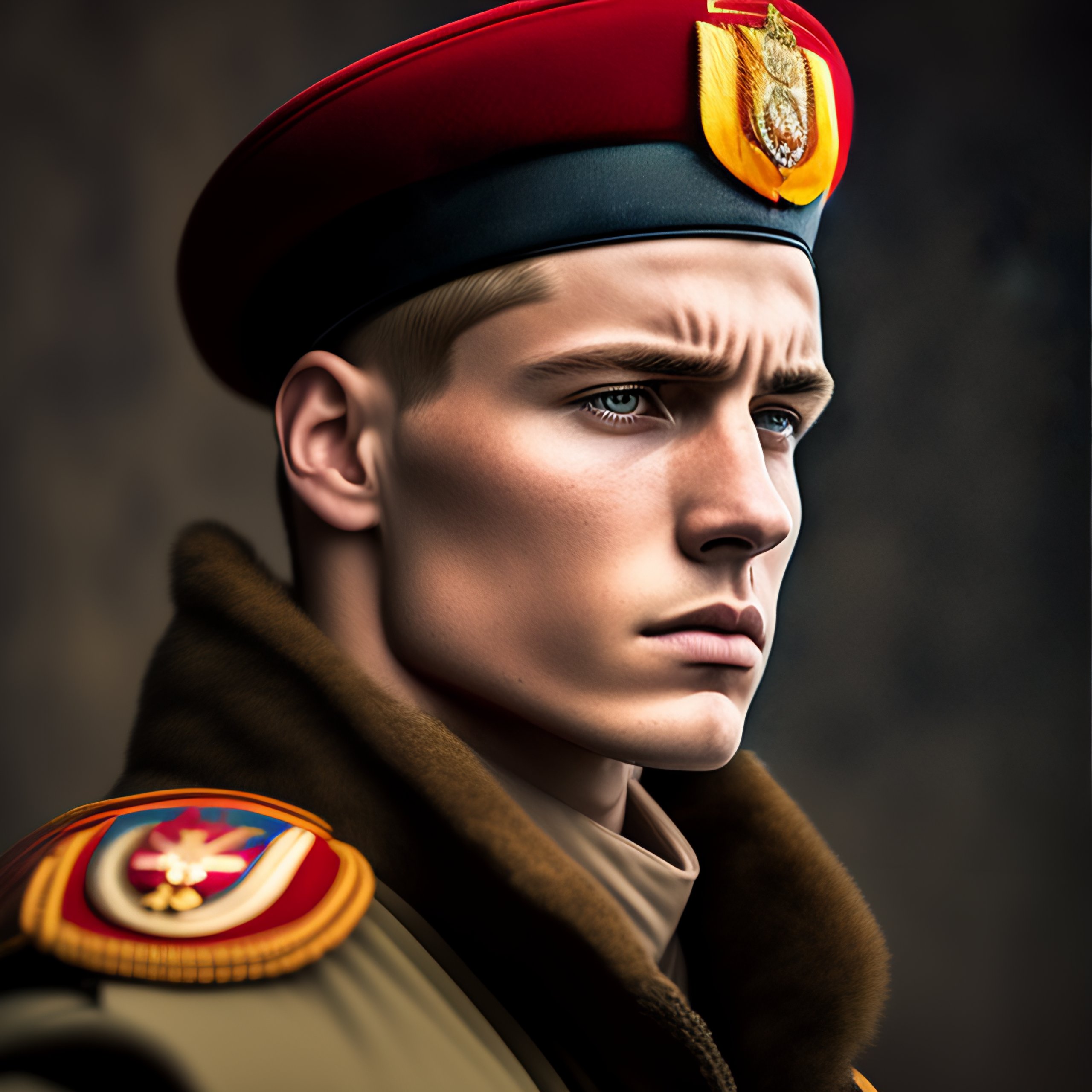 Lexica - Portrait of young depressed Russian military veteran