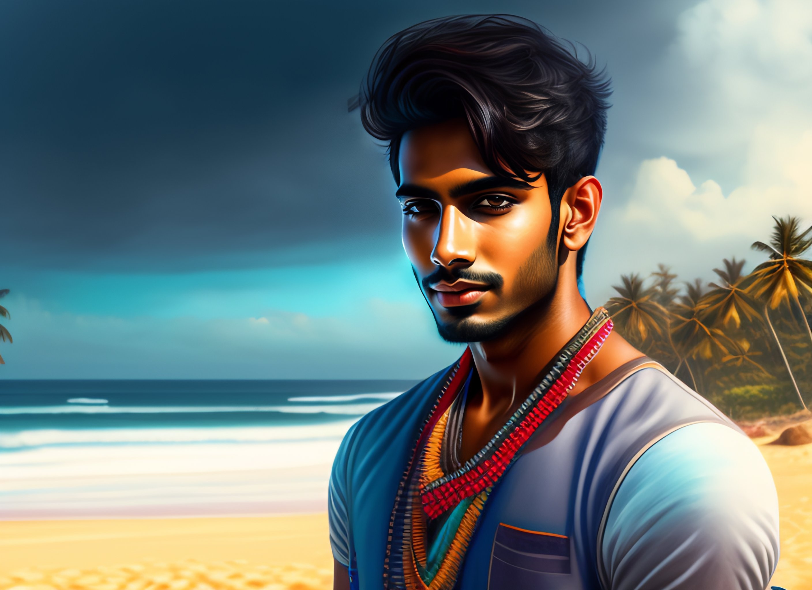 Lexica - Beautiful full-body portrait of a young slim indian man in ...