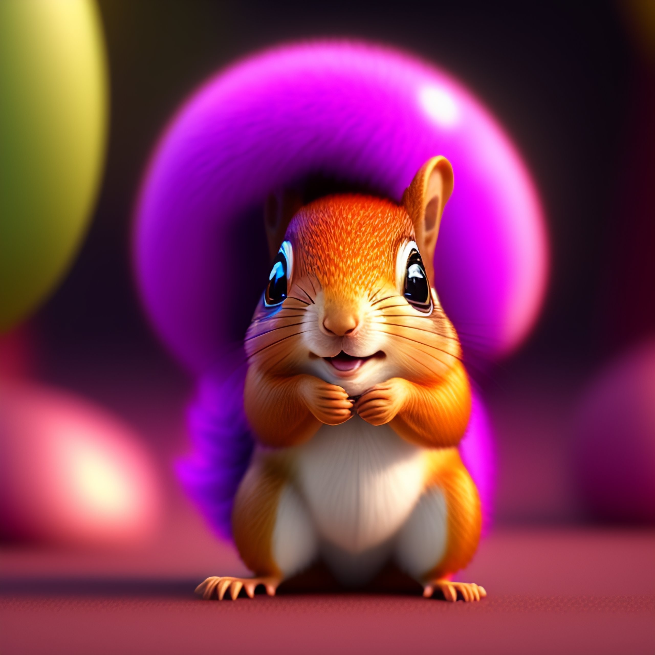 Lexica - Pixar style, super happy smiling cute standing baby squirrel ...