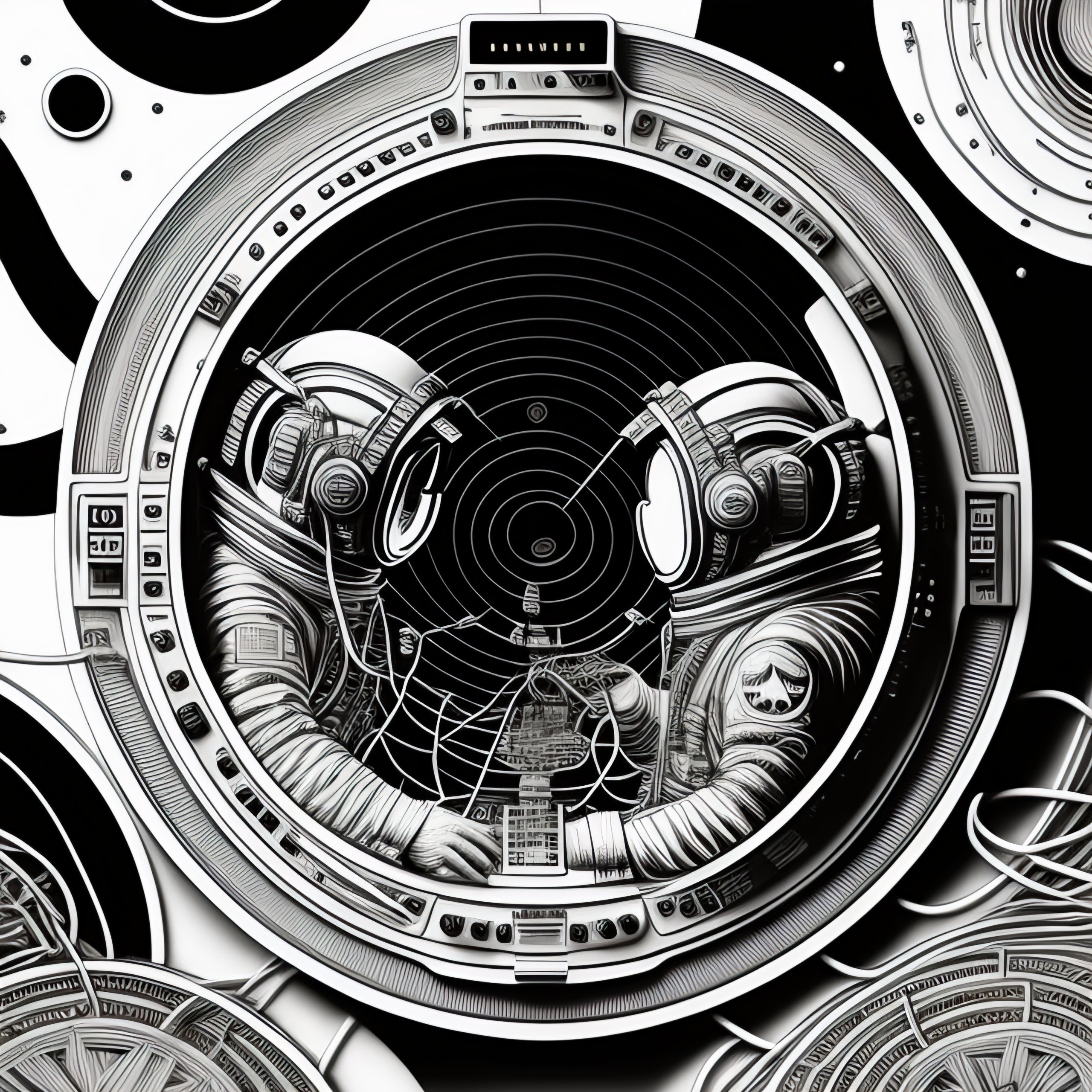 Lexica - Intricate detailed artwork of astronauts using dj controller ...