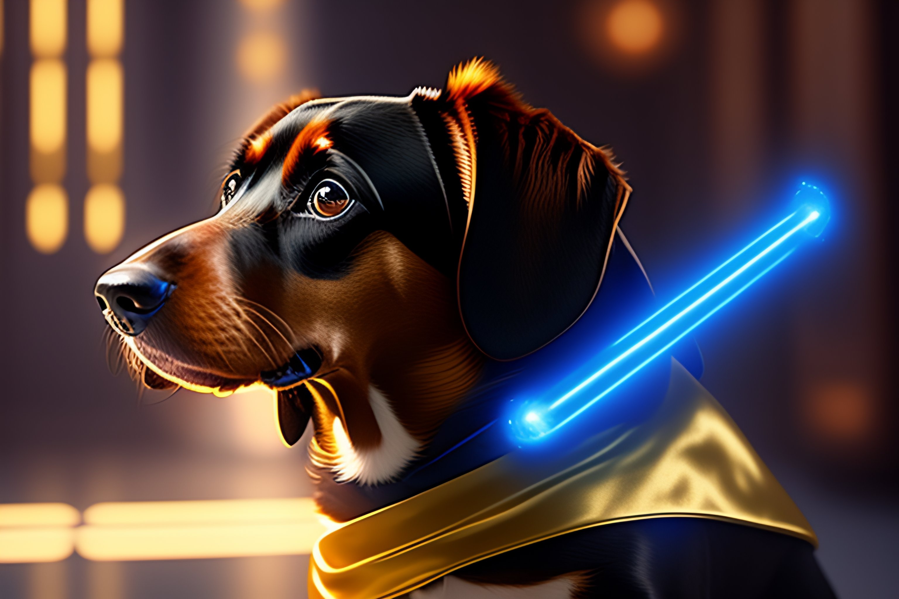 Lexica - Star Wars scene artificial intelligence a small black brown ...