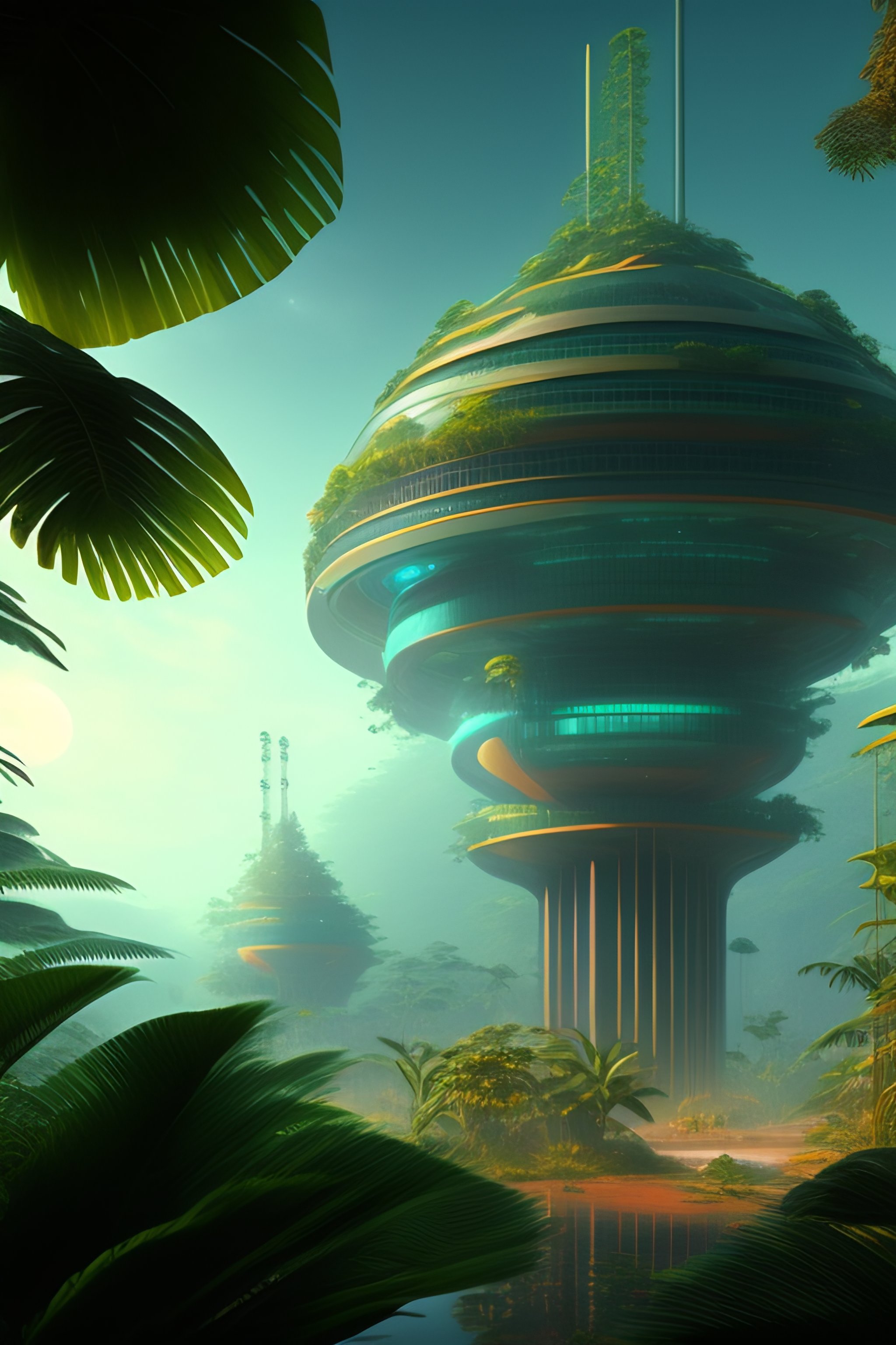 Lexica - A high tech solarpunk utopia in the Amazon rainforest