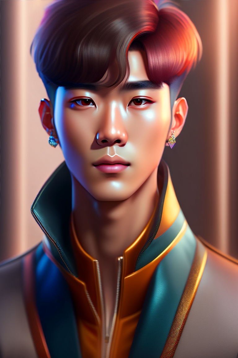 Lexica - Portrait of a handsome kpop idol, hd 8k