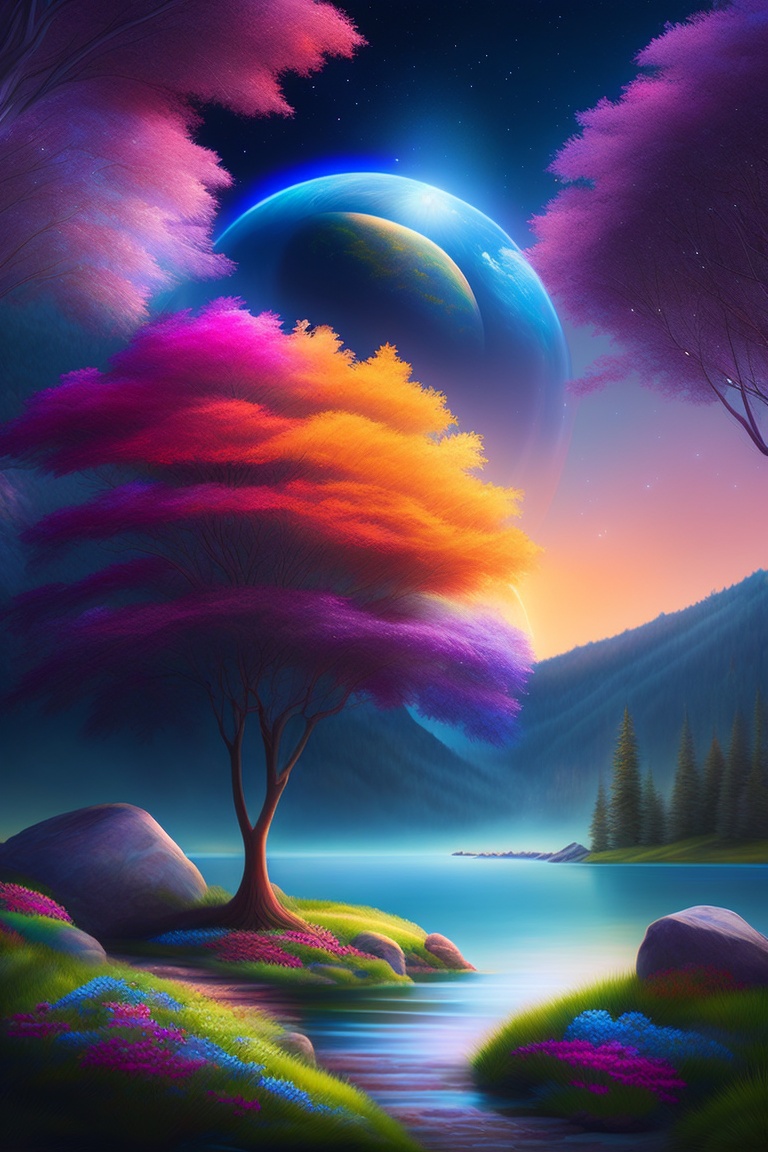 Lexica - Immerse yourself in this dreamlike landscape, let the vibrant ...