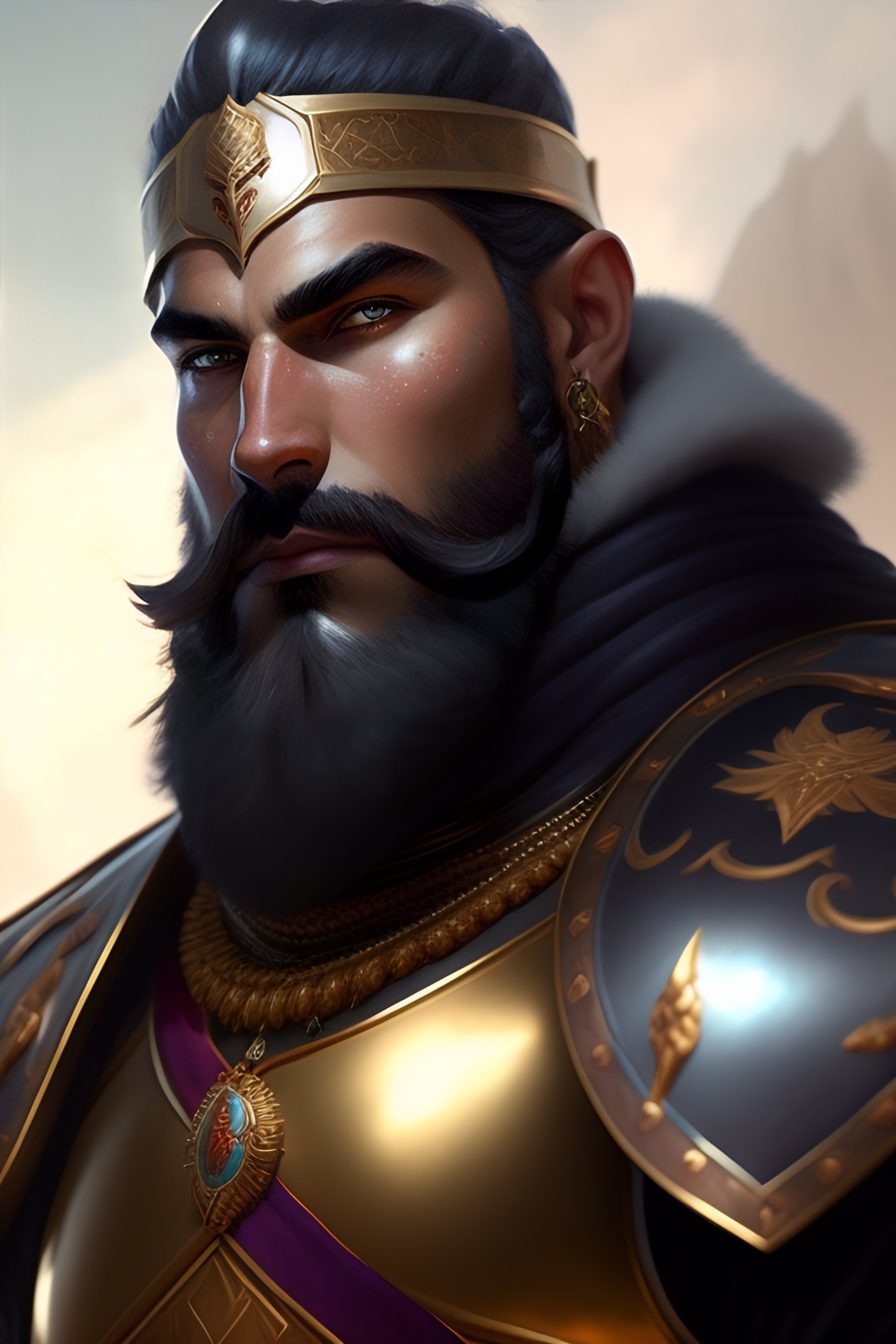 Lexica - Portrait of a friendly charming formal barbarian giant noble ...