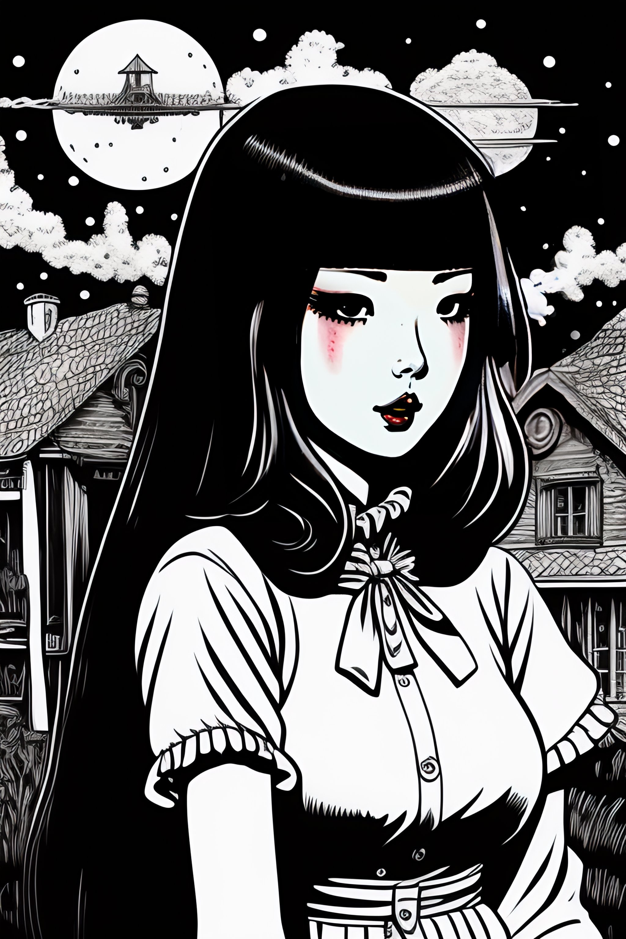 Lexica - Drawing in the style of Junji ito