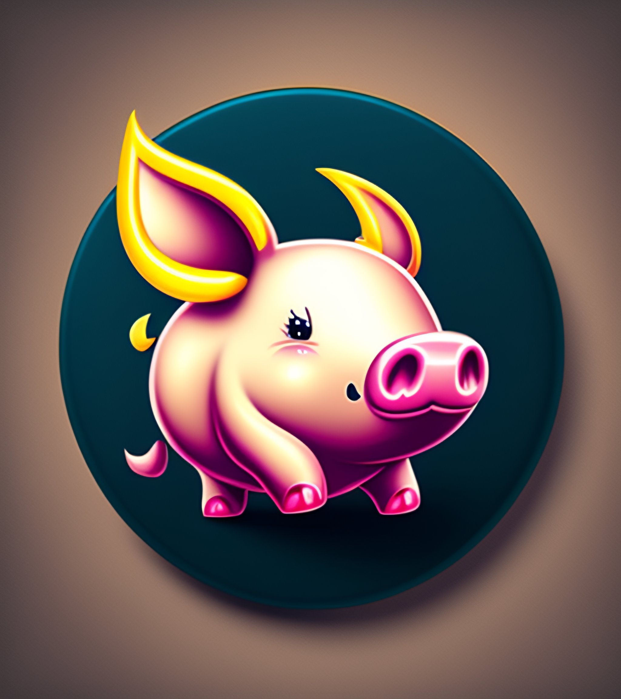 Lexica - Cute flying pig with wings, gambling at casino , cartoon logo ...