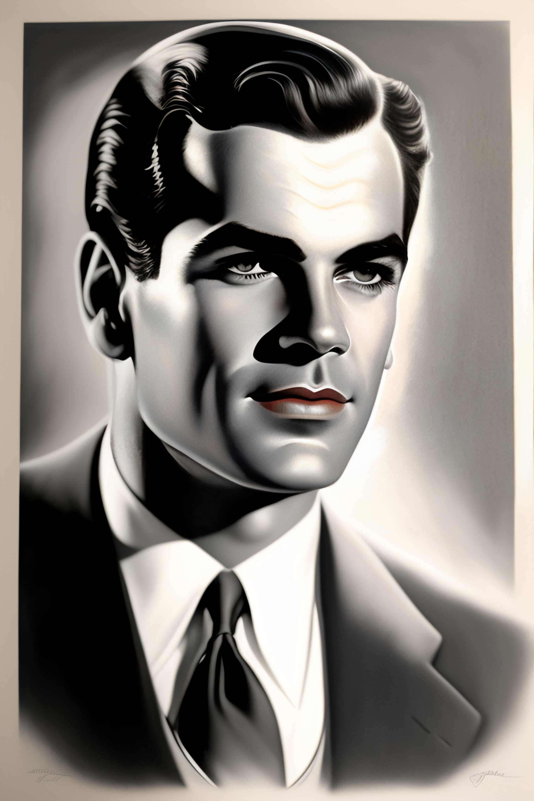 Lexica - Rustic charcoal drawing of frank capra, by Jon Whitcomb