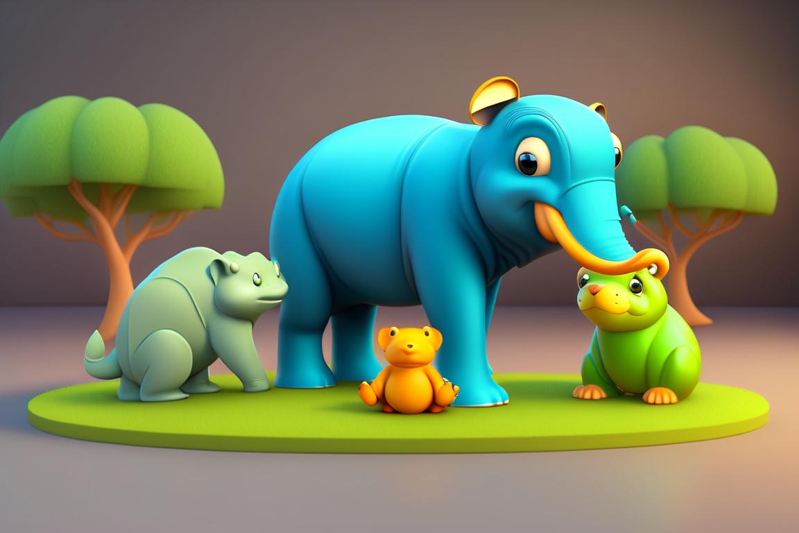 Lexica - Frog, monkey, rabbit, bear birds see the elephant in single ...