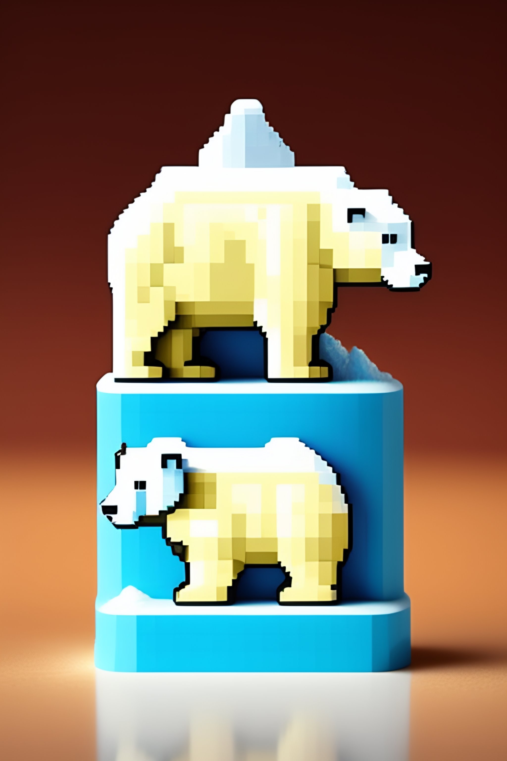 Lexica - Pixel art polar bear standing on top of iceberg