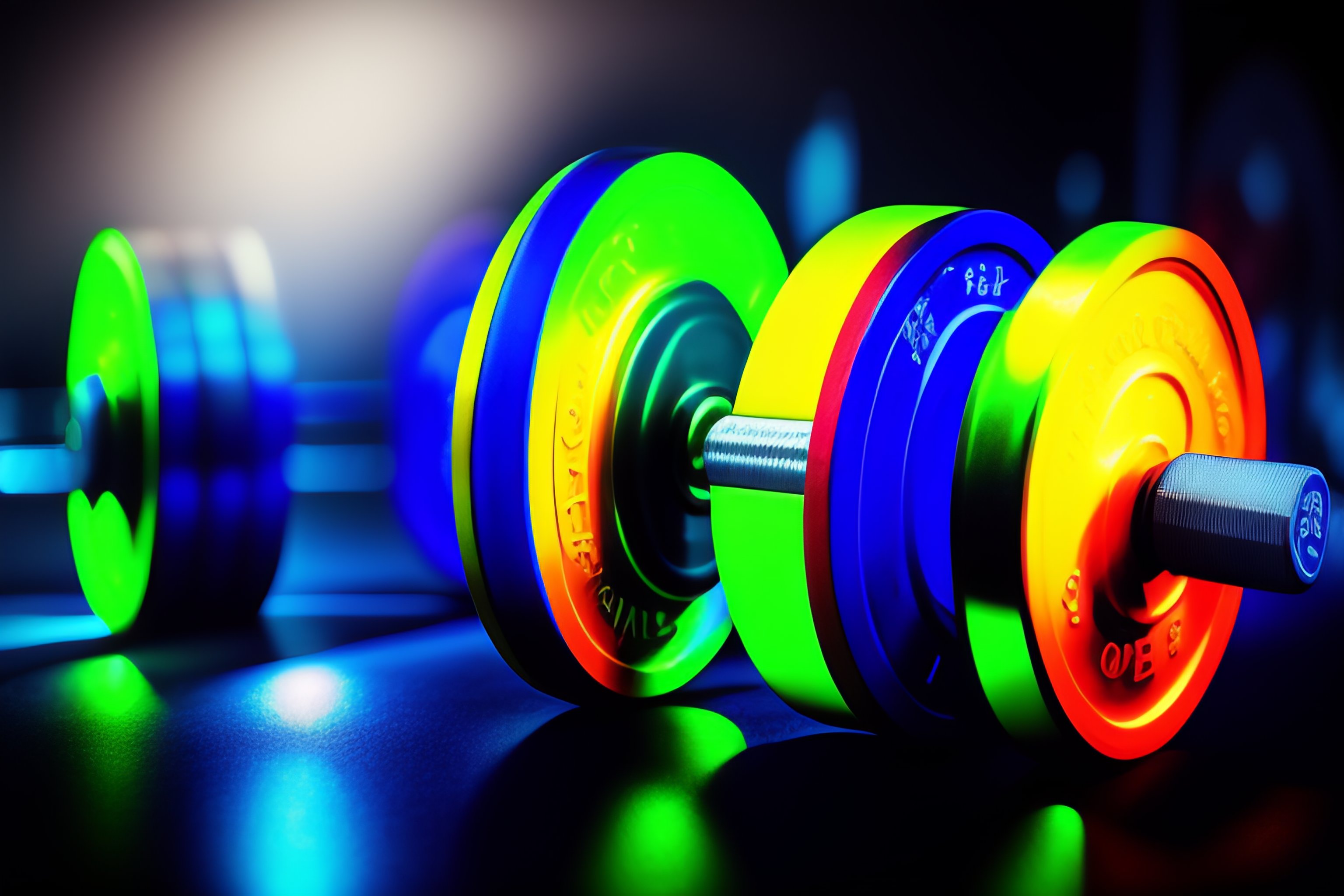 Lexica - Olympic weights, smoke, stage lights, lazers, blue, yellow ...