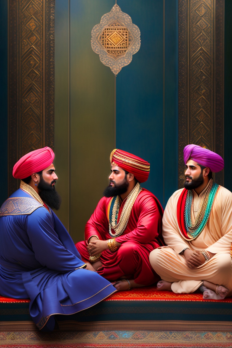 Lexica - Design an image featuring six Pashtun men sitting in a ...