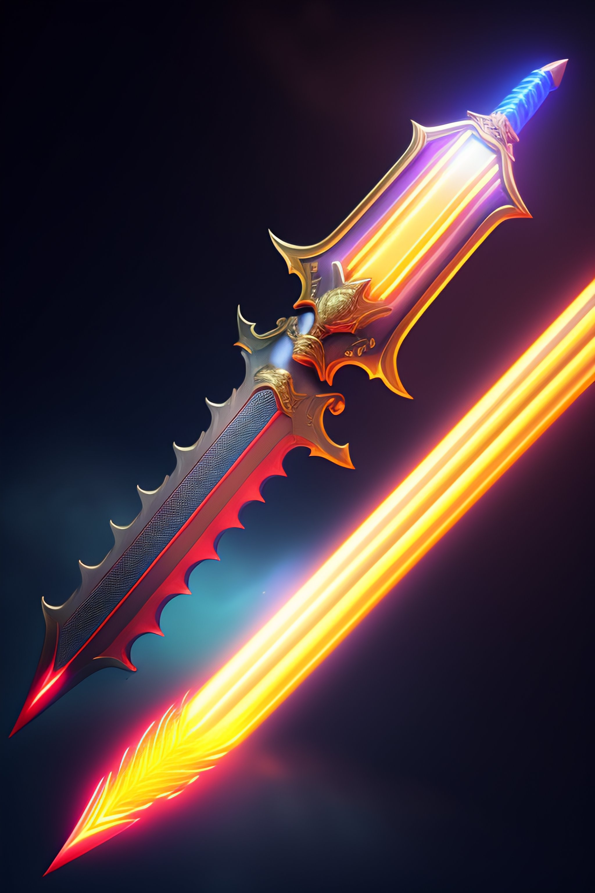 Lexica - Cyberpunk sword, sword effect, detailed fire aura, anime by ...