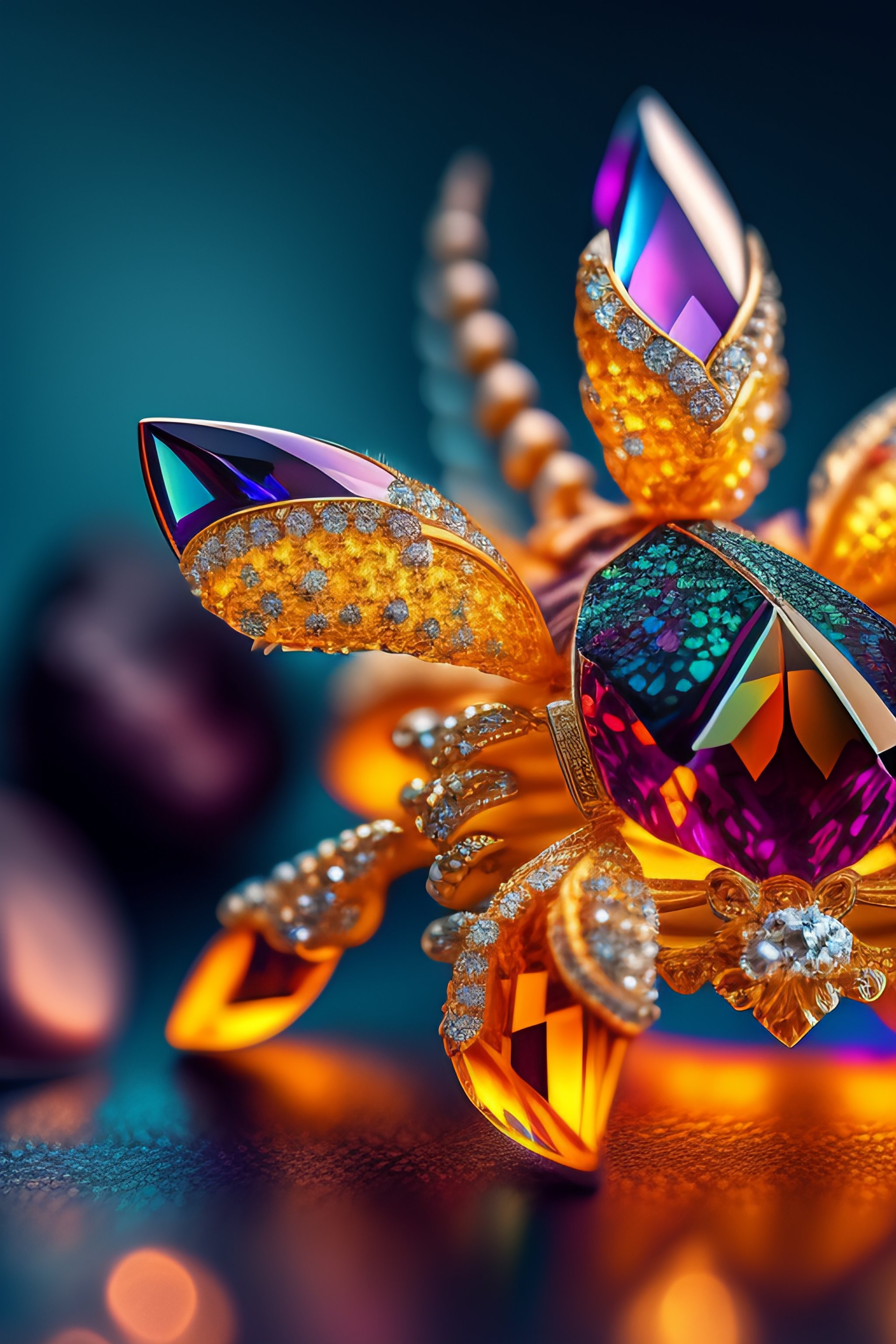 Lexica - A crystal scorpion in swarovski style, high detail, detailed ...