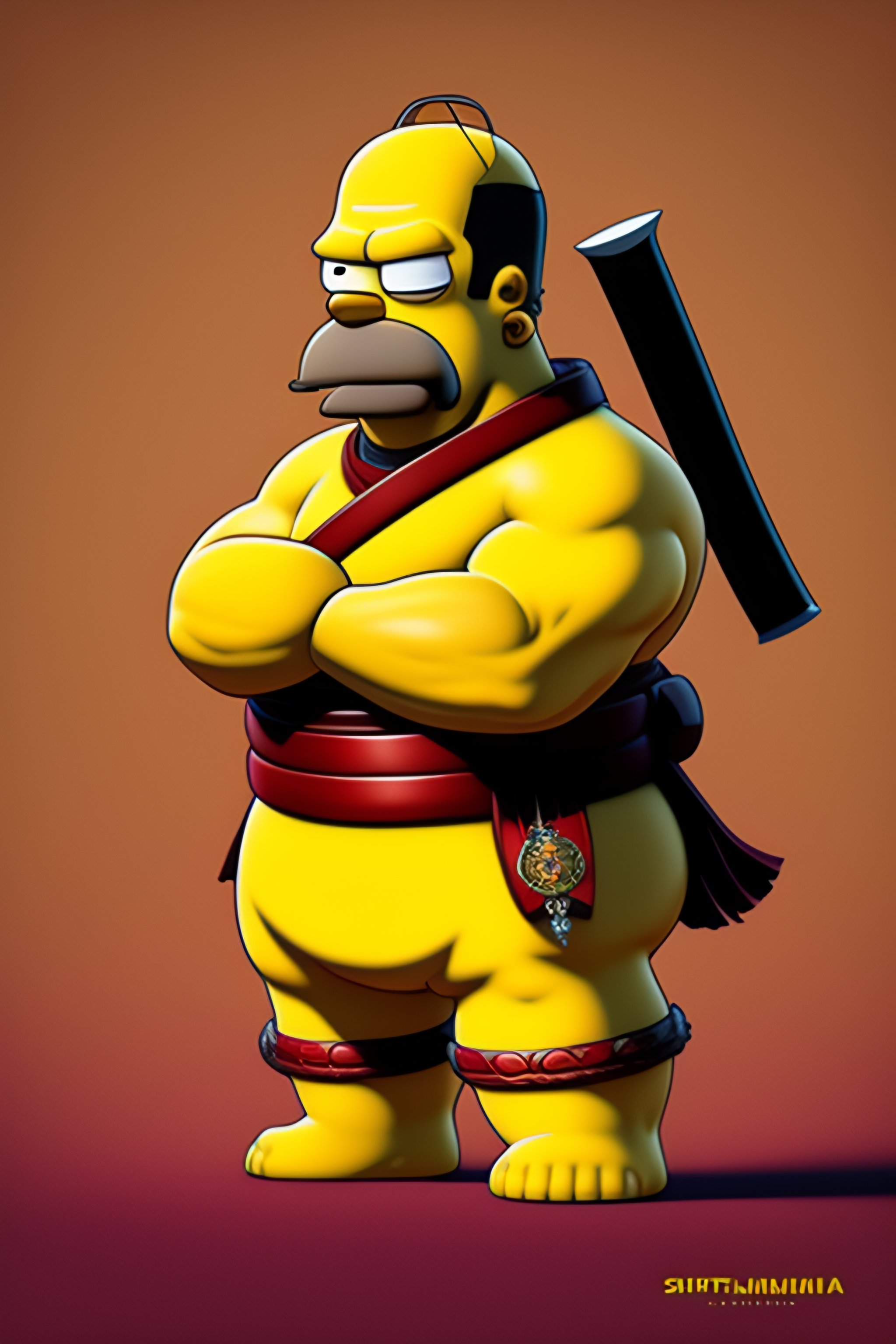 Lexica - Homer simpson samurai with katana