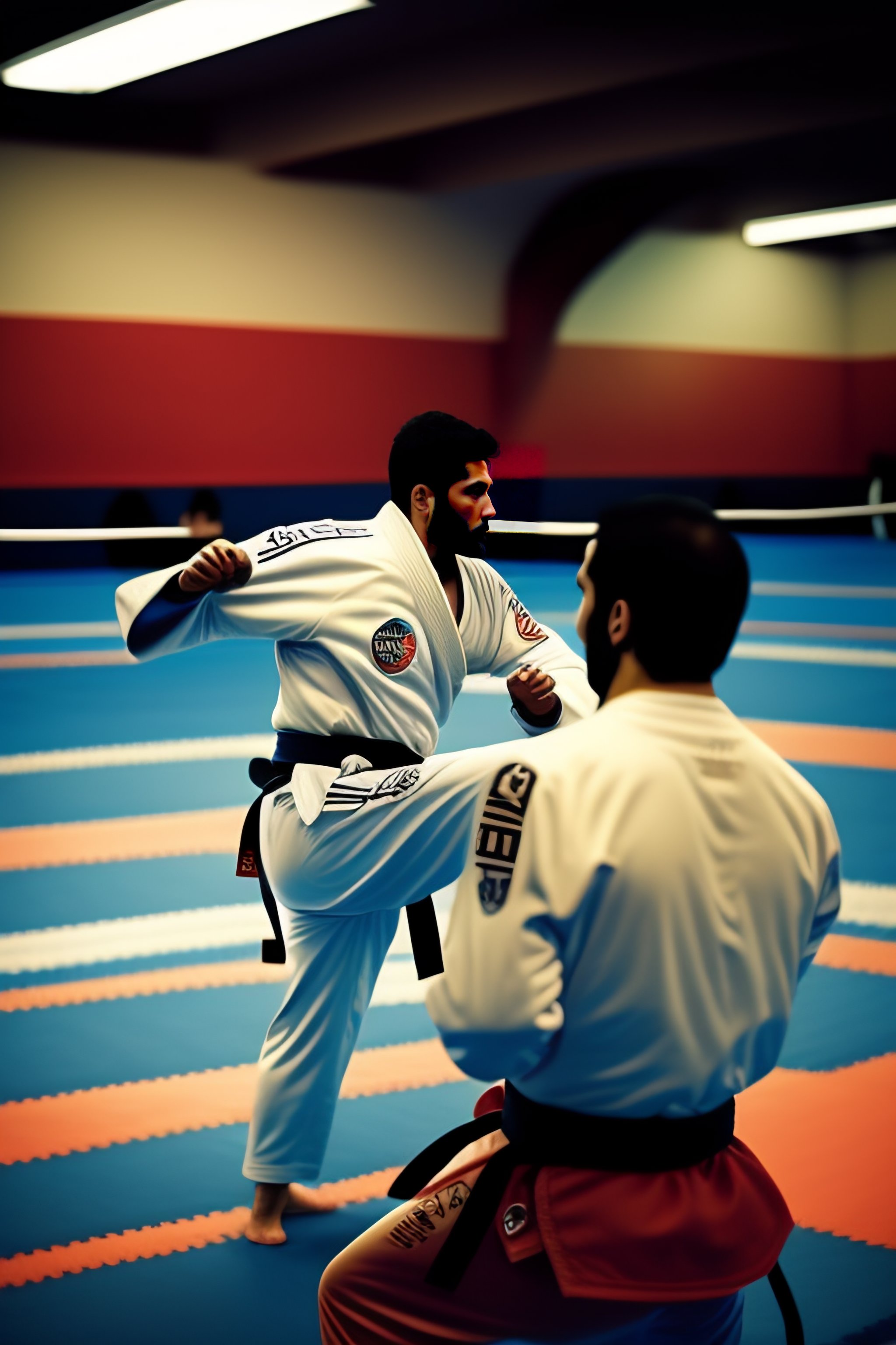 Lexica - Persona entrenando en el gimnasio practicando Karate kyokushin