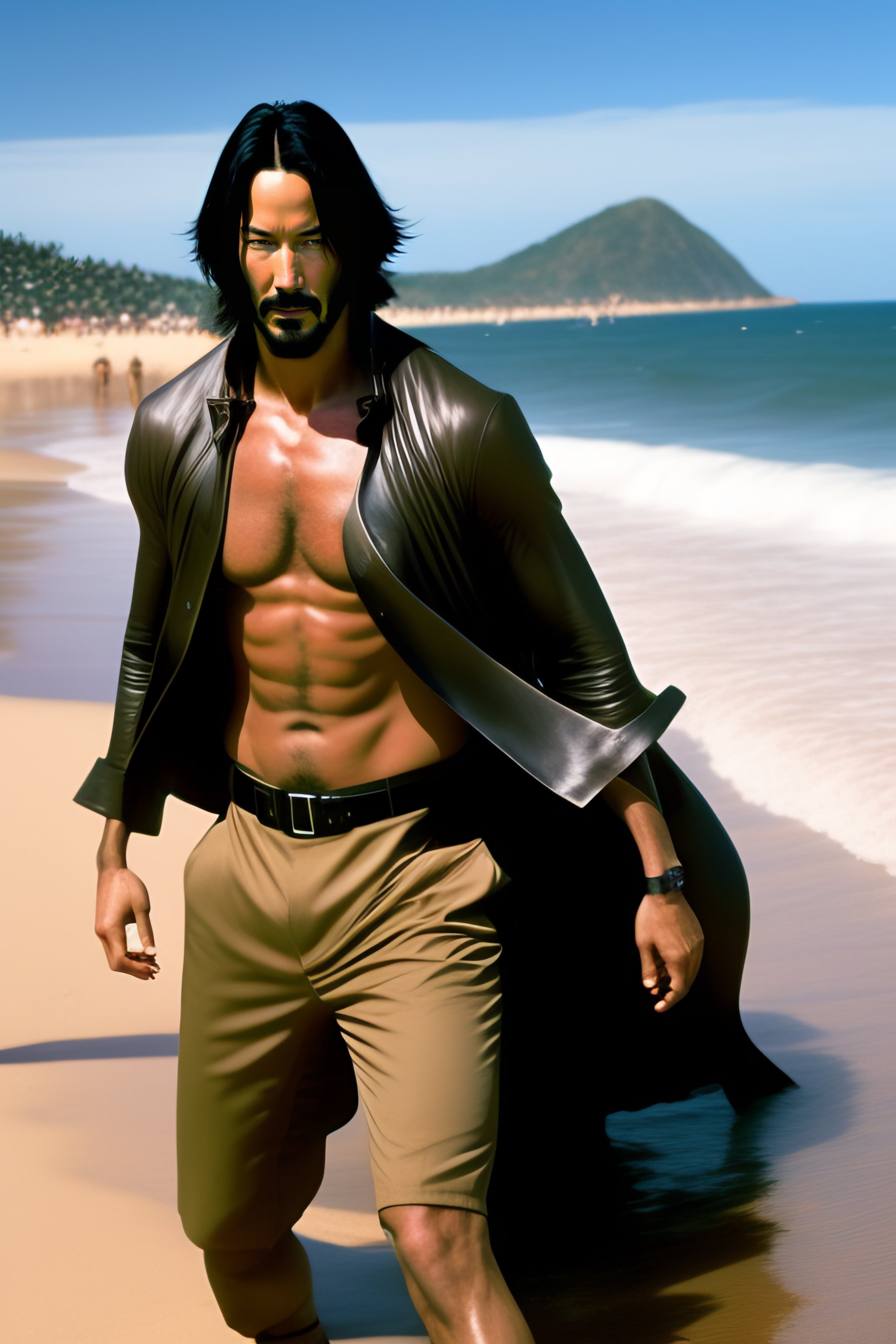 Lexica - Keanu Reeves (fighting against) ((Naruto)), holding an AK-47 ...