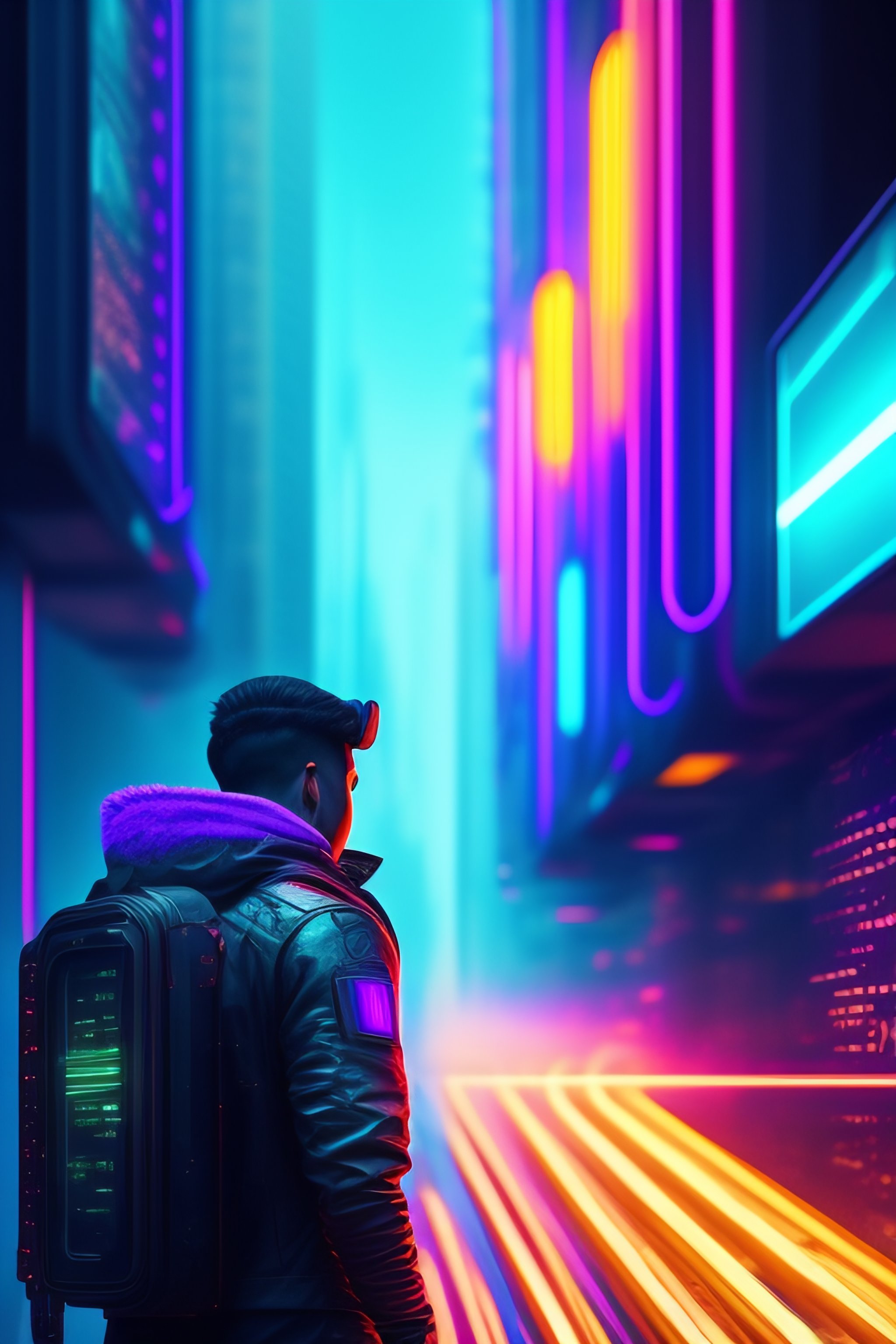 Lexica - Coding, background, cyberpunk, colorful