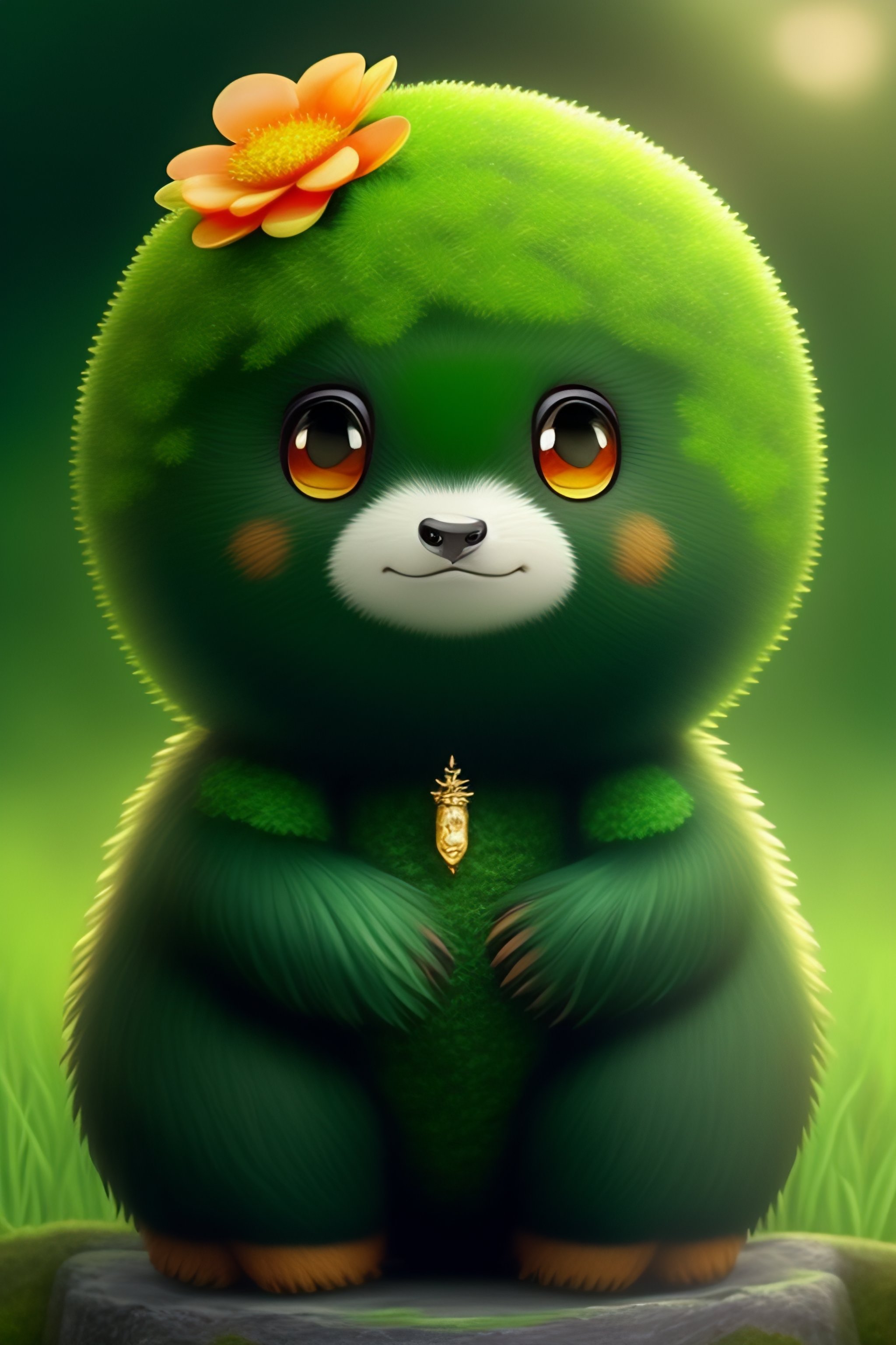 Lexica - An adorable grass type Pokémon representing sloth with large ...