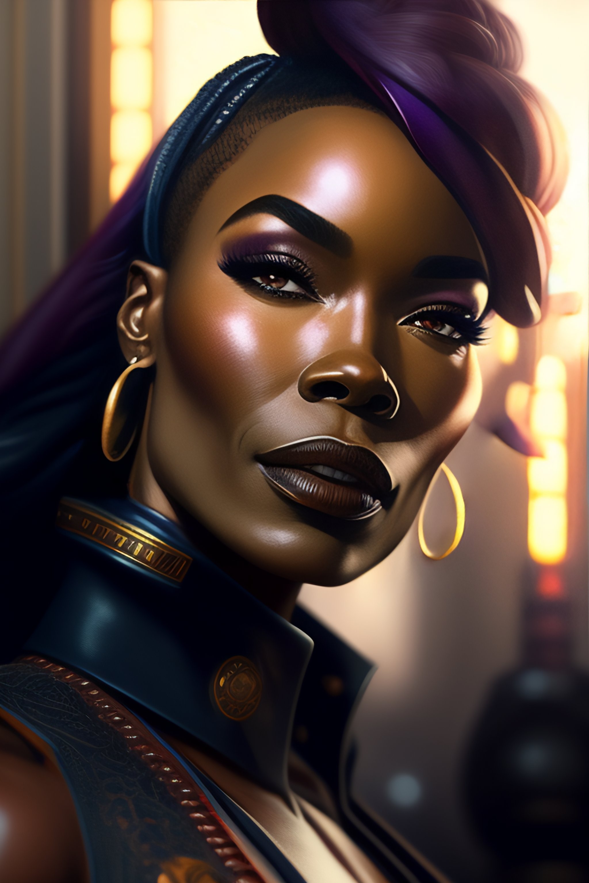 Lexica - Retrofuturism style, Angela Bassett face, highly detailed and ...