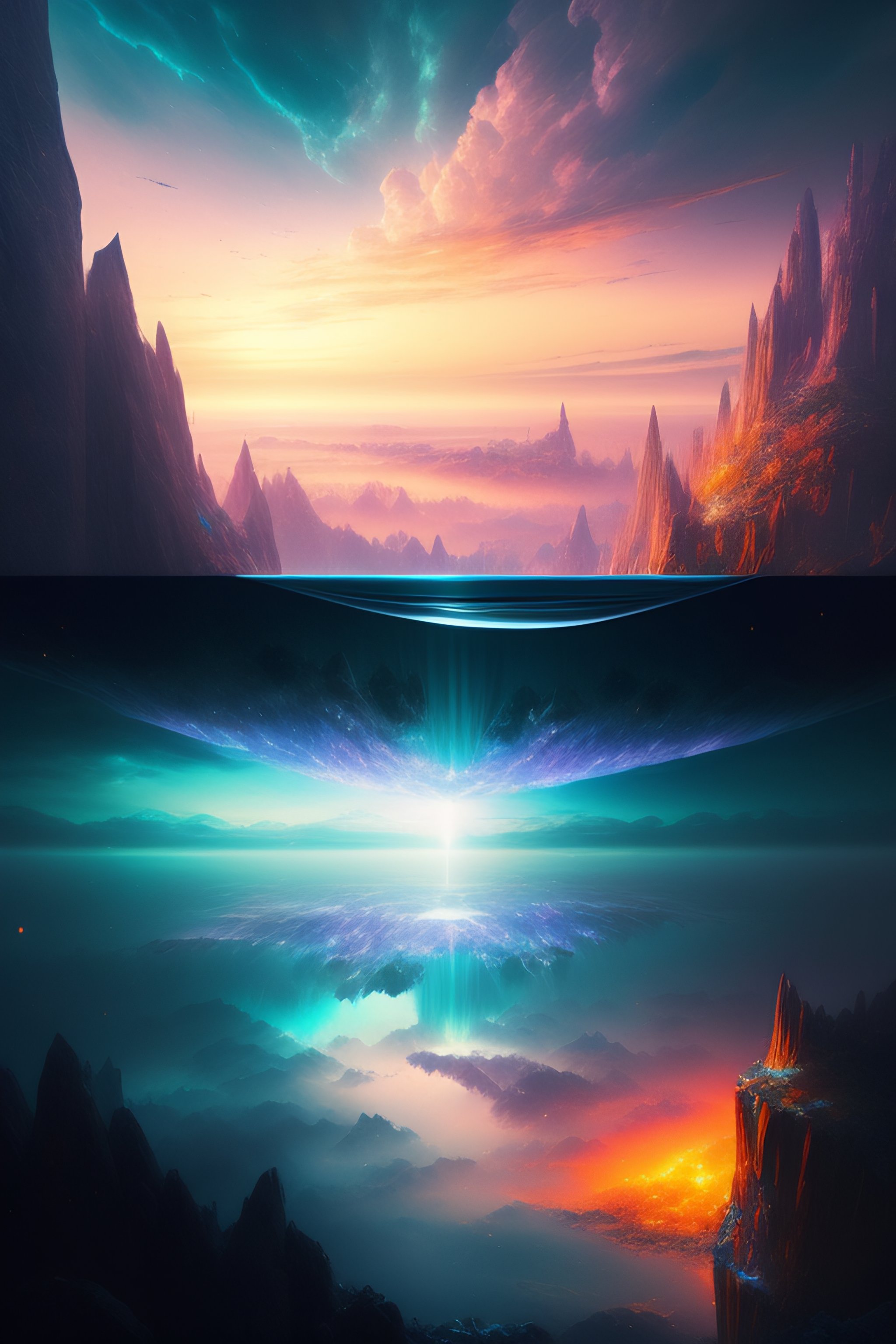 Lexica - A surreal dreamlike scene of the sky shattering like glass ...