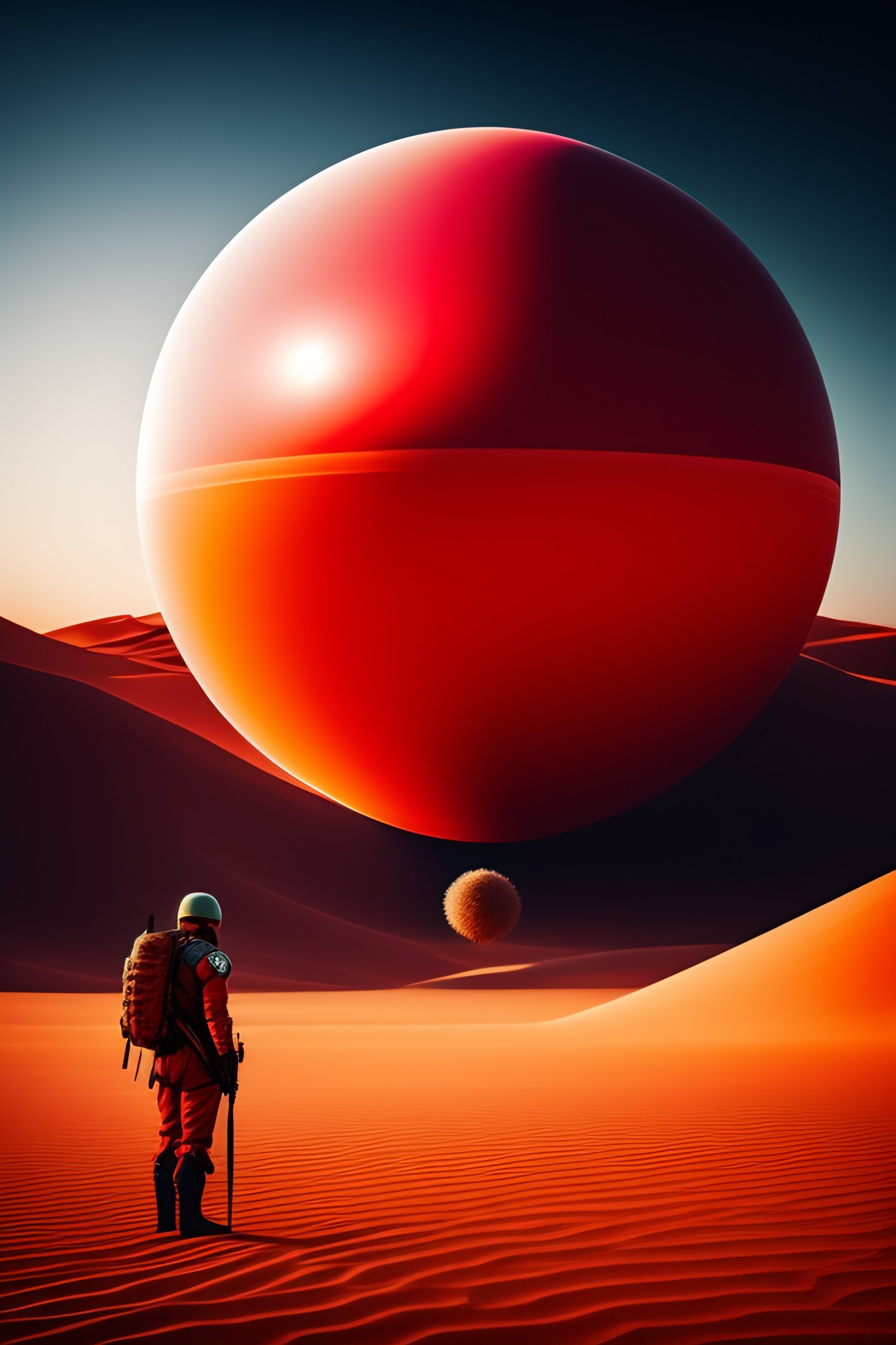 Lexica - A human soldier fighting a red round shaped alien sphere , in ...