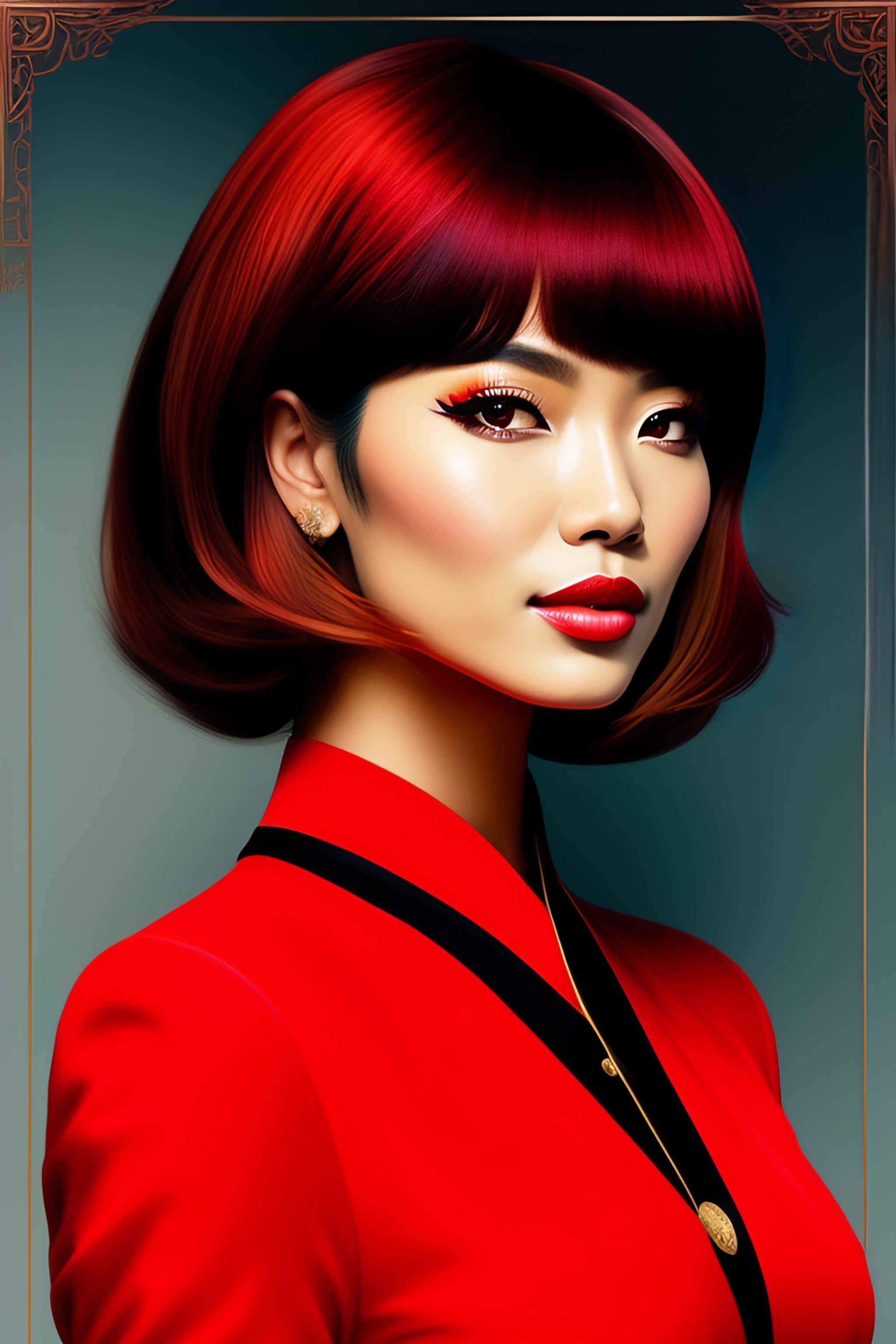 Lexica - Anime portrait of nanno as a beautiful woman, medium long bob ...