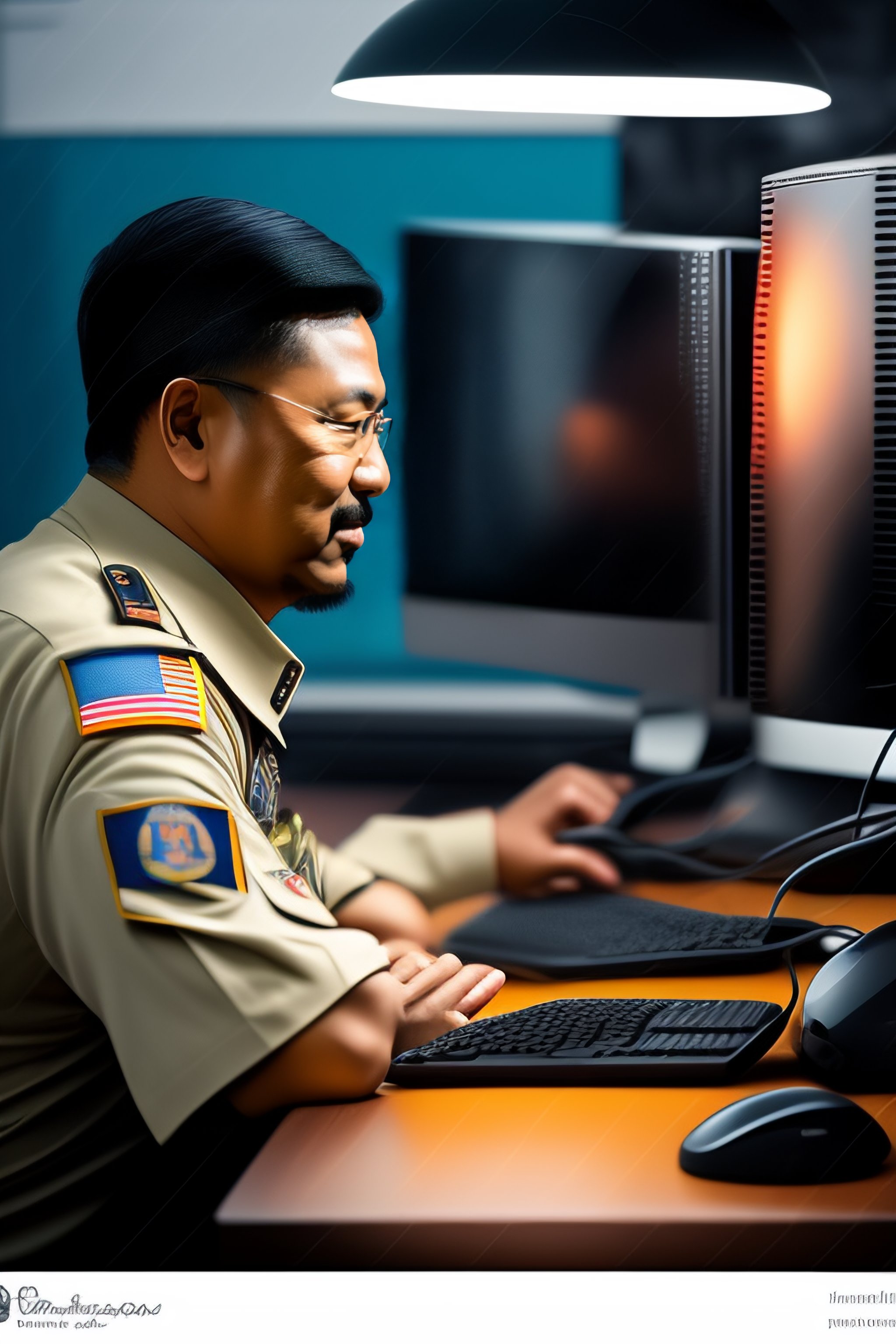 Lexica - Computer specialist man near city with a lot of stories to tell