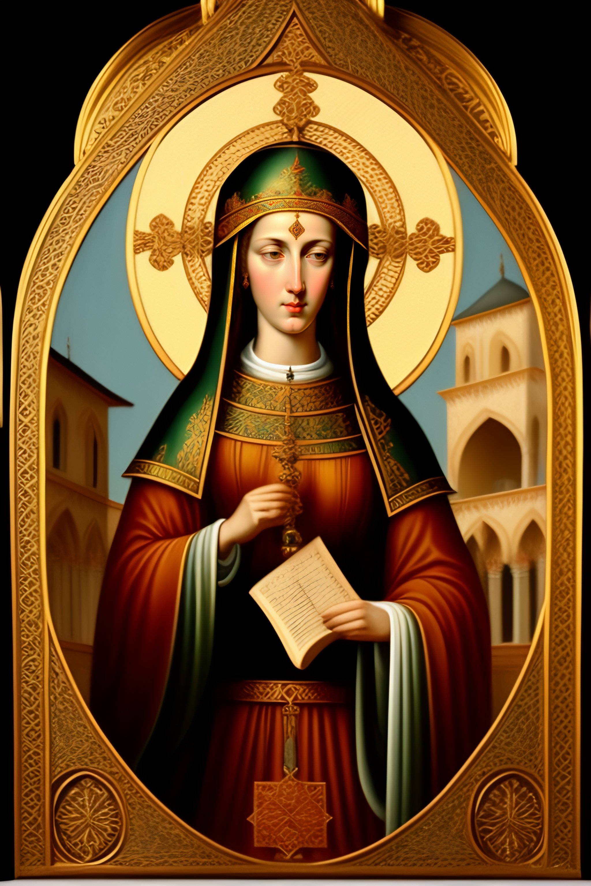 Lexica - German Benedictine abbess renaissance stylized painting 9th ...