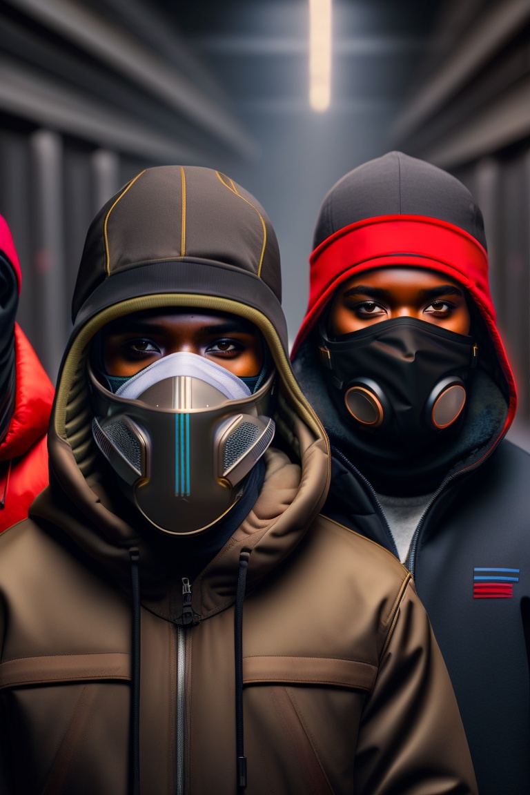 Lexica - The gang of the drill rappers in a dark place, they wear ...