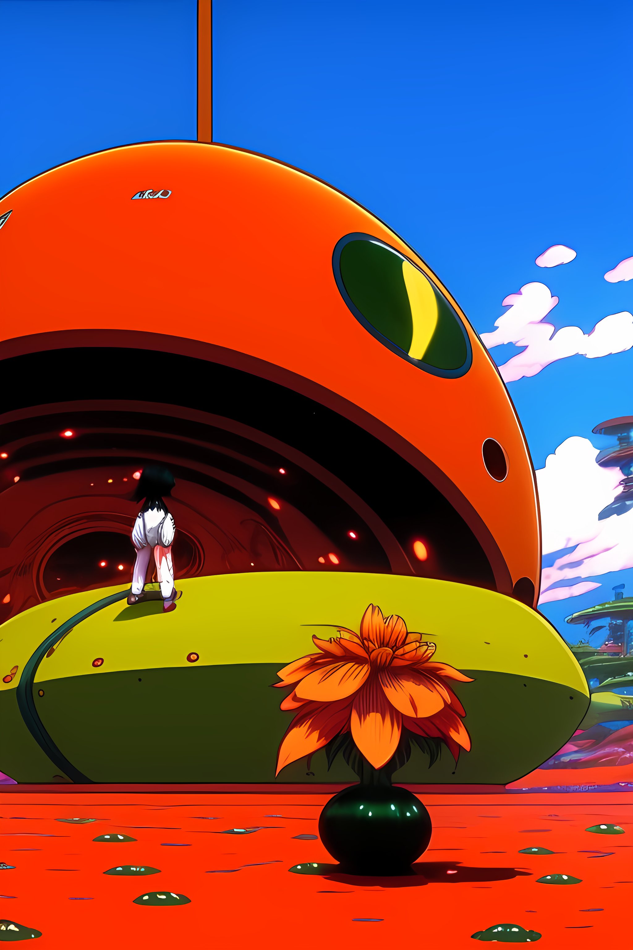 Lexica - Carnivorous plant eat insect ,Vintage anime screenshot from akira