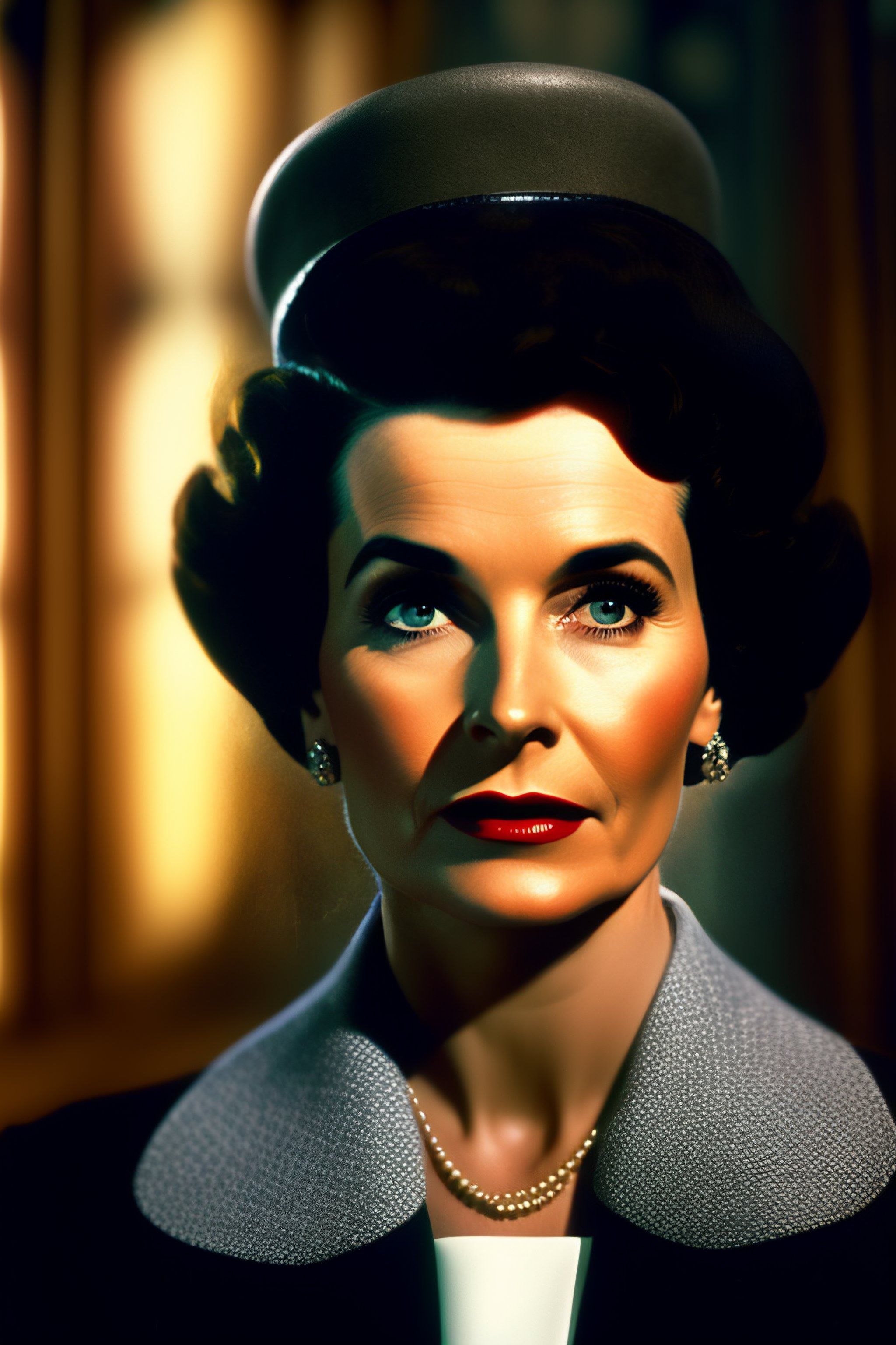 Lexica - Portrait of a a headmistress, forty years old frizzy grey hair ...