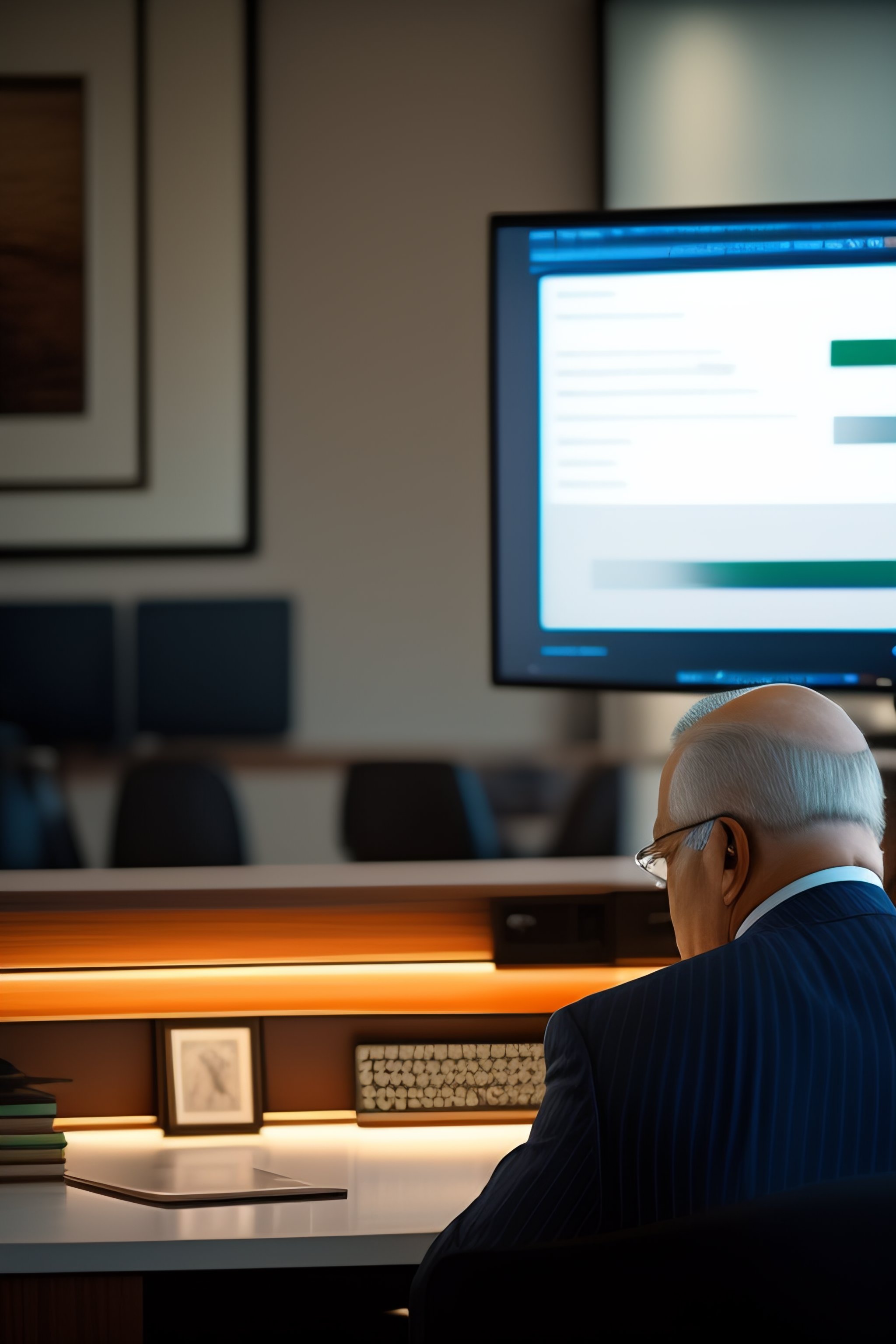 Lexica - Portrait of Gary Heller at Desk with Computers