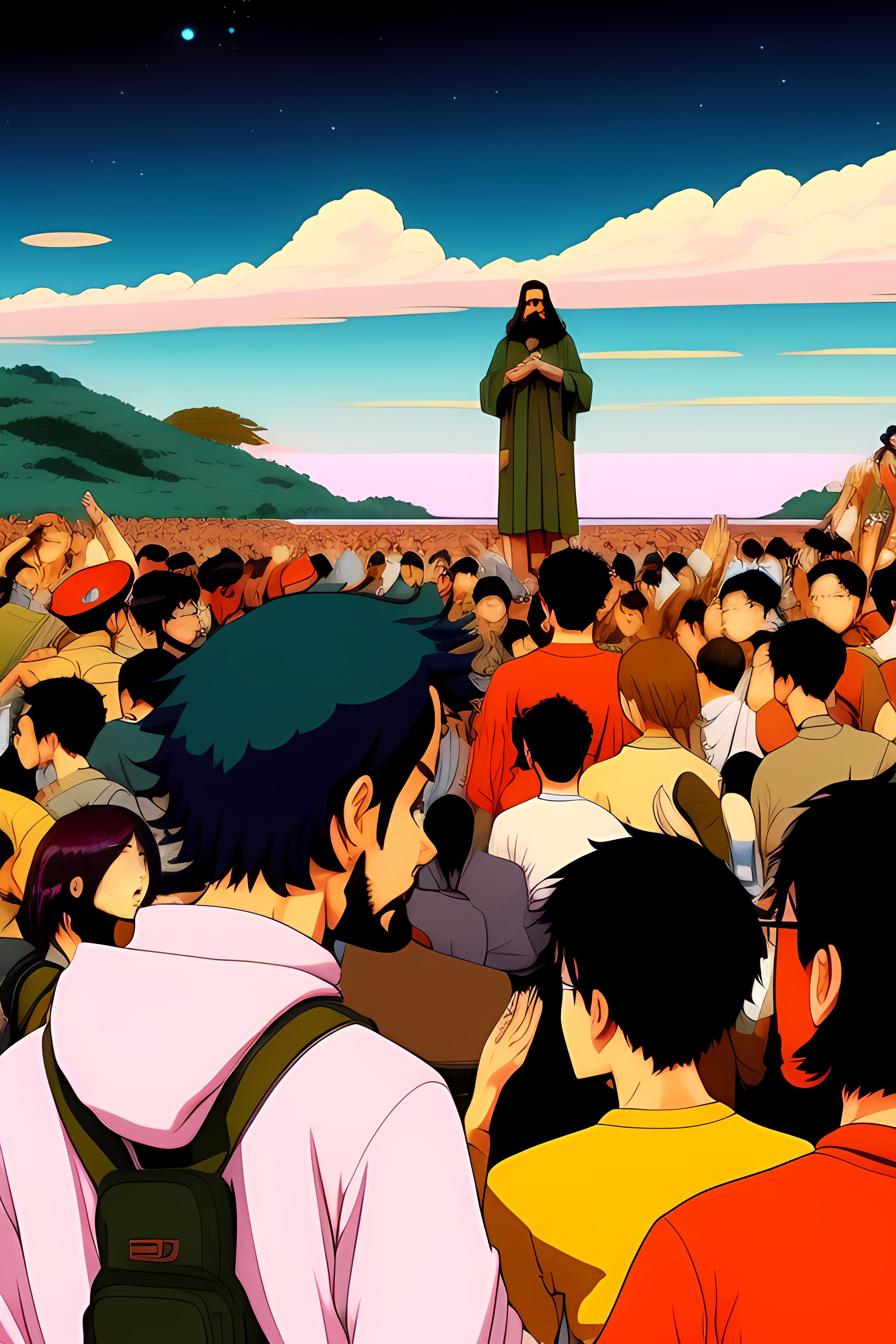 Lexica - Jesus is preaching, style of Laurie Greasley, studio ghibli, , trending pixiv fanbox ...