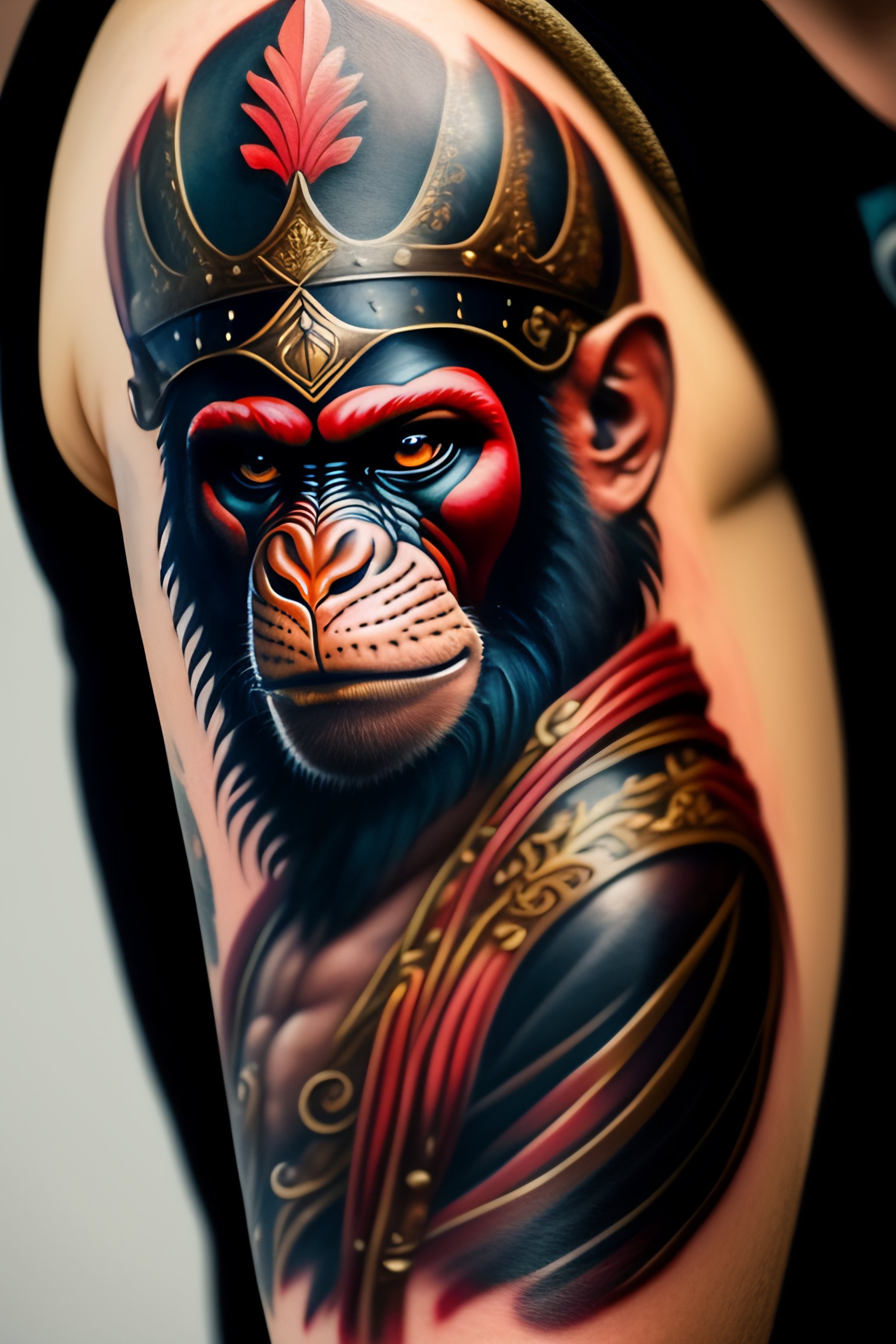 Lexica - The Monkey King paints tattoo on a customer