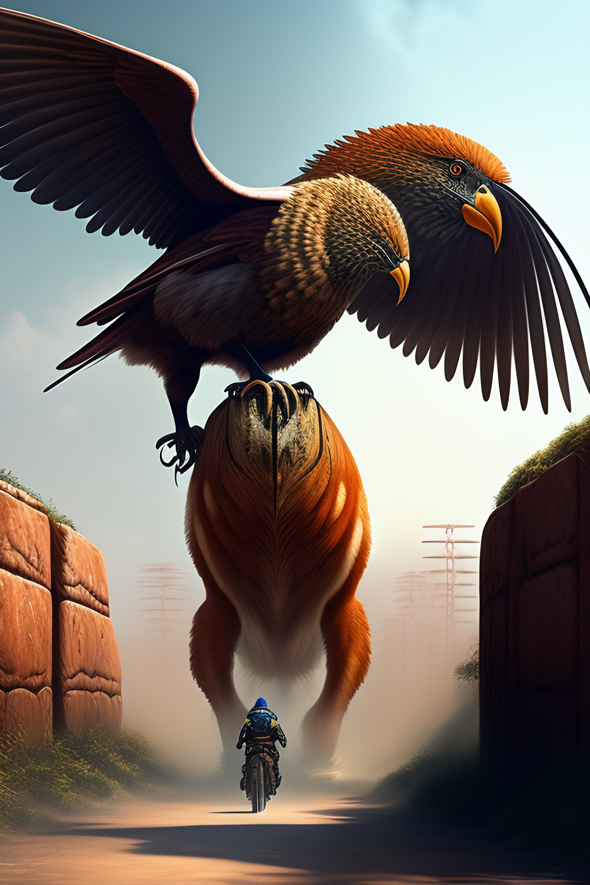 Lexica - Holy bird monster made of flesh, bone, and steel