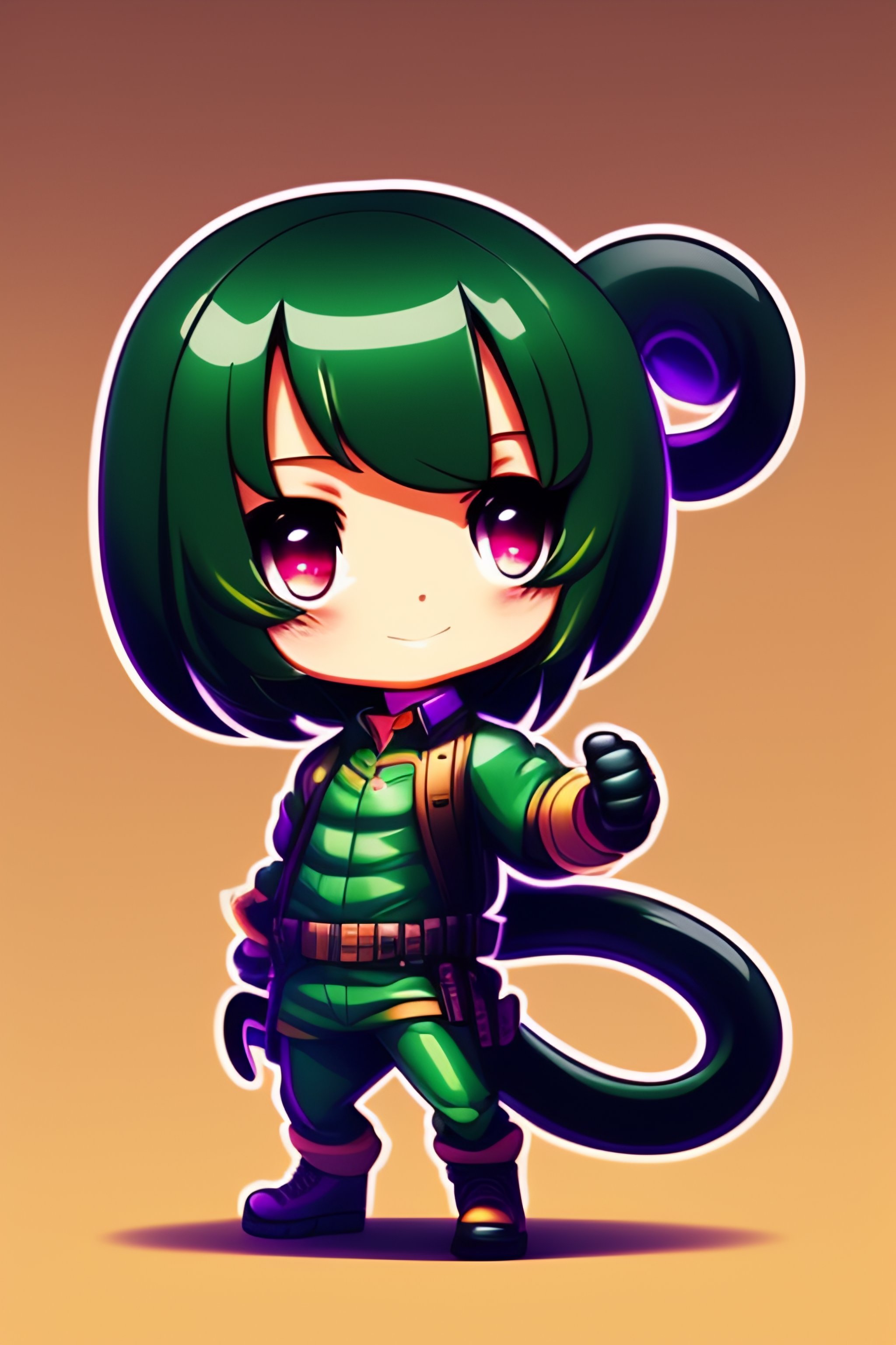 Lexica - Cute chibi snake dancing