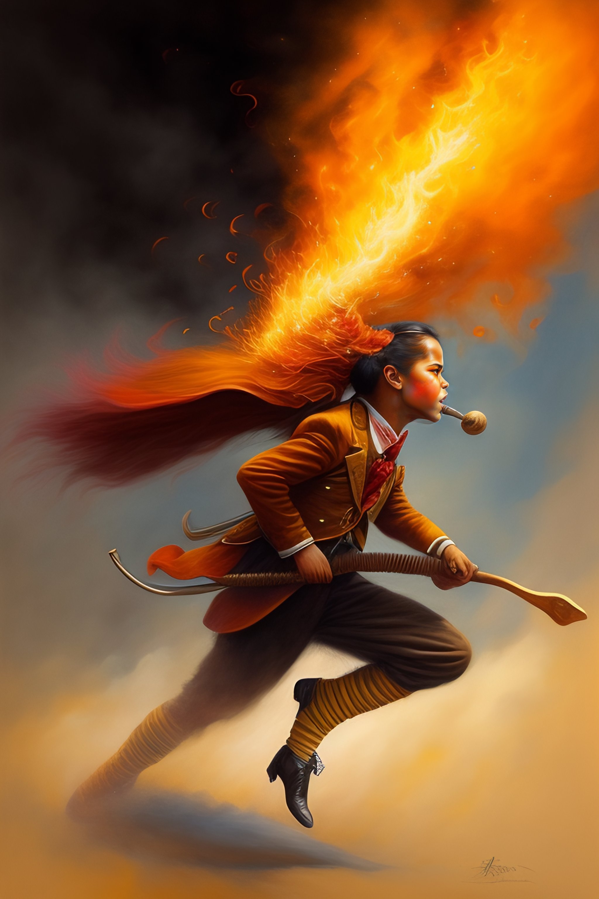 Lexica - A highly detailed drawingr of a fire breathing circus ...