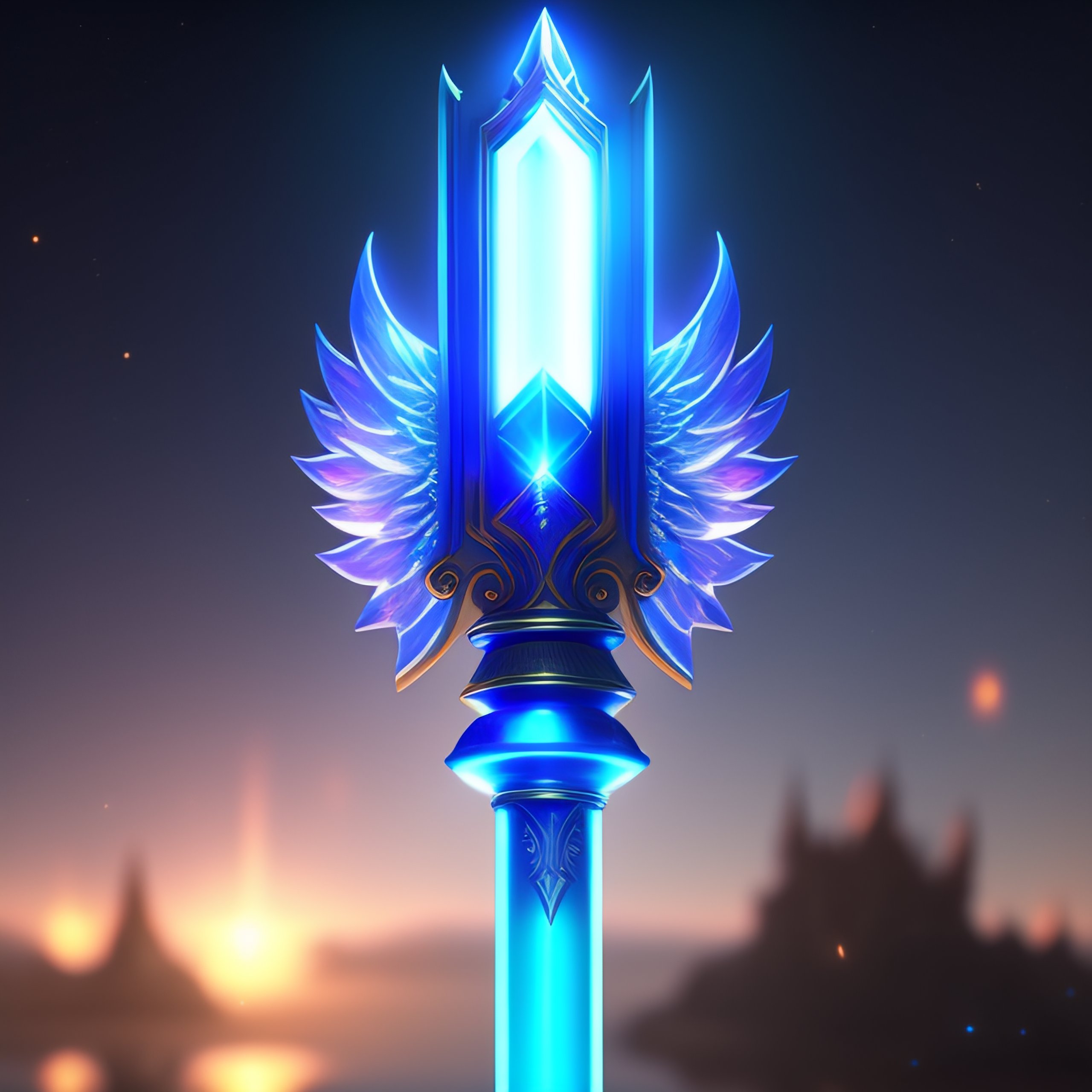 Lexica - /imagine A glowing, blue scepter that gives the wielder ...