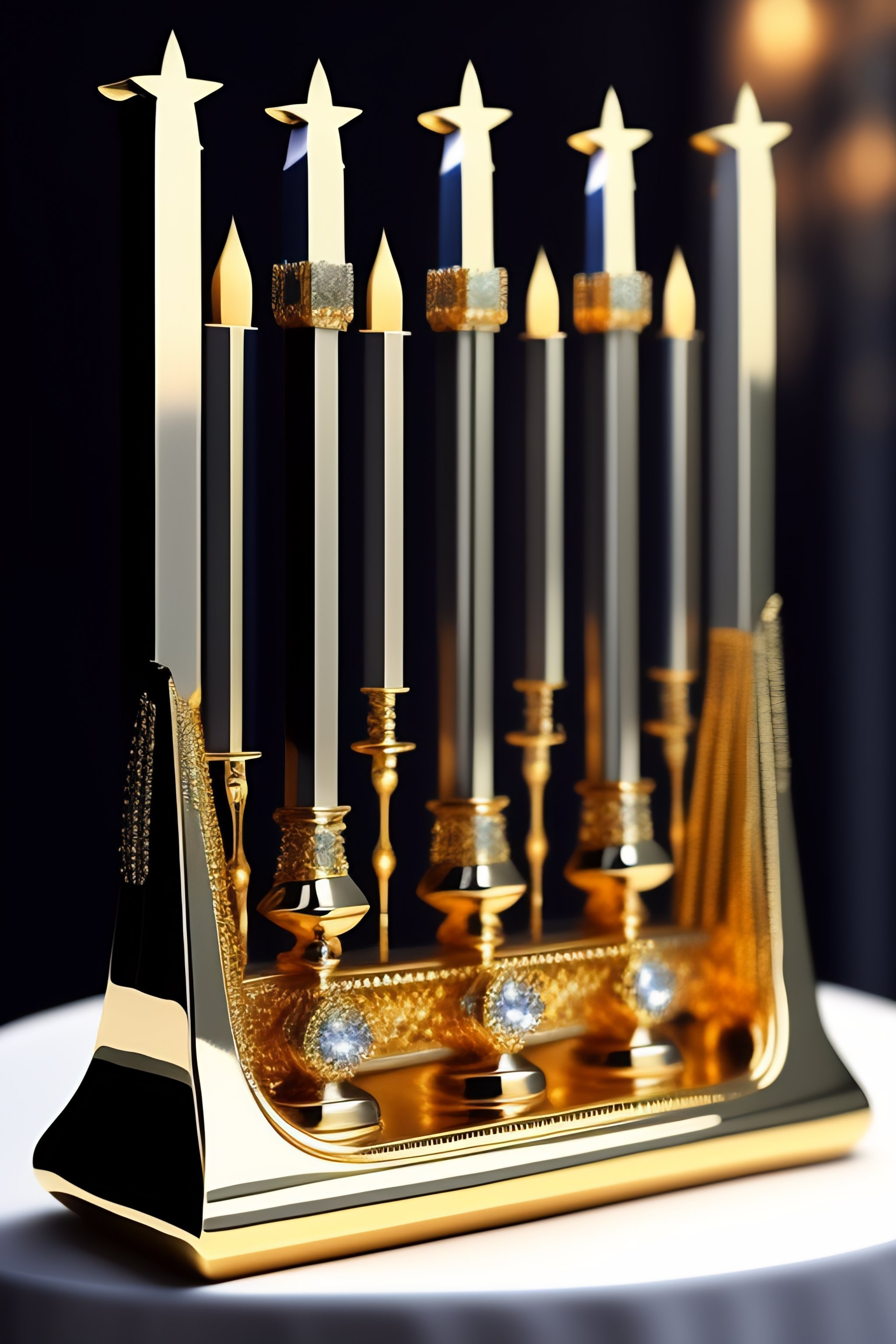 Lexica - An Israeli menorah made of sparkling silver