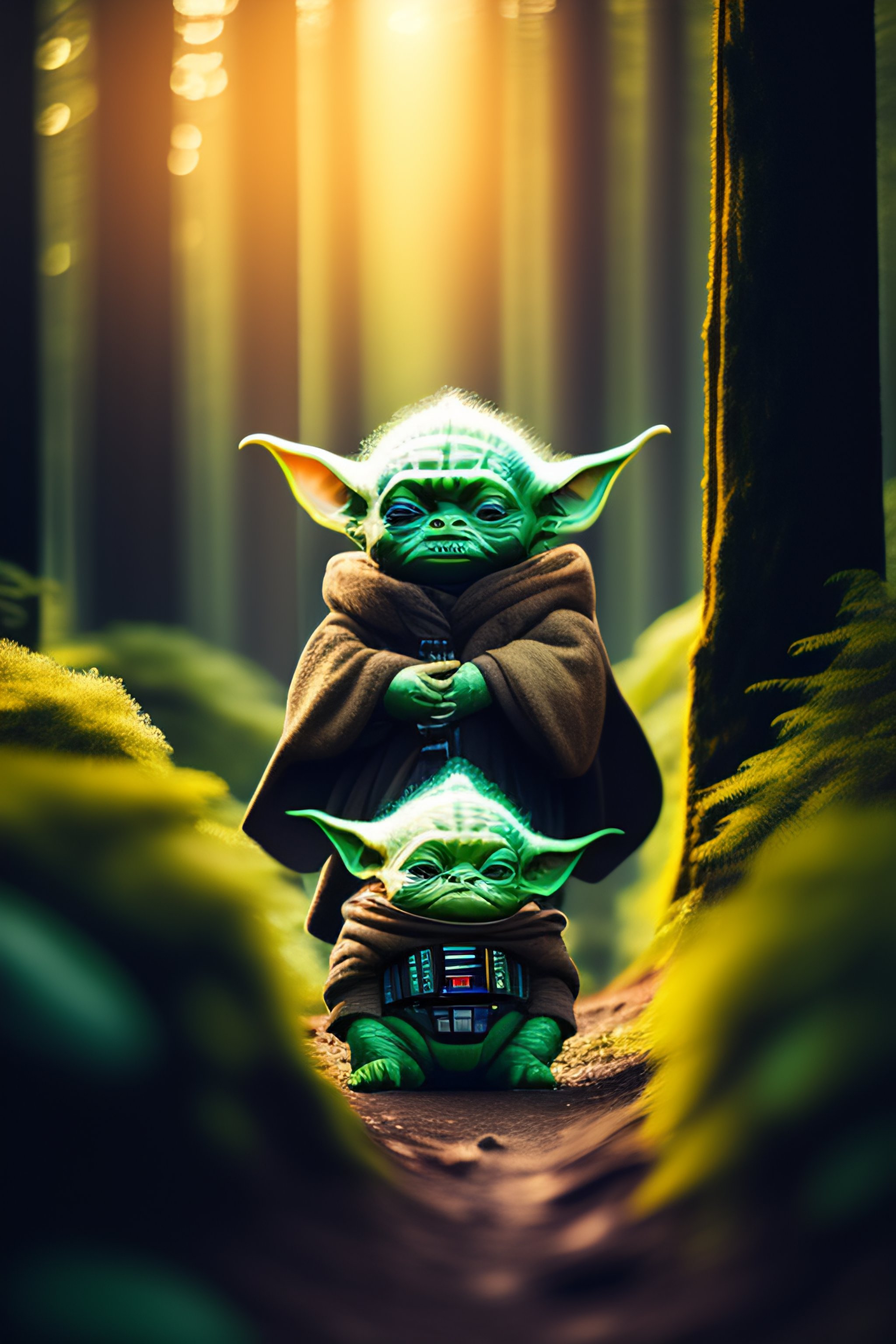 Lexica - Star wars baby yoda in the forest, photorealistic, cinematic ...