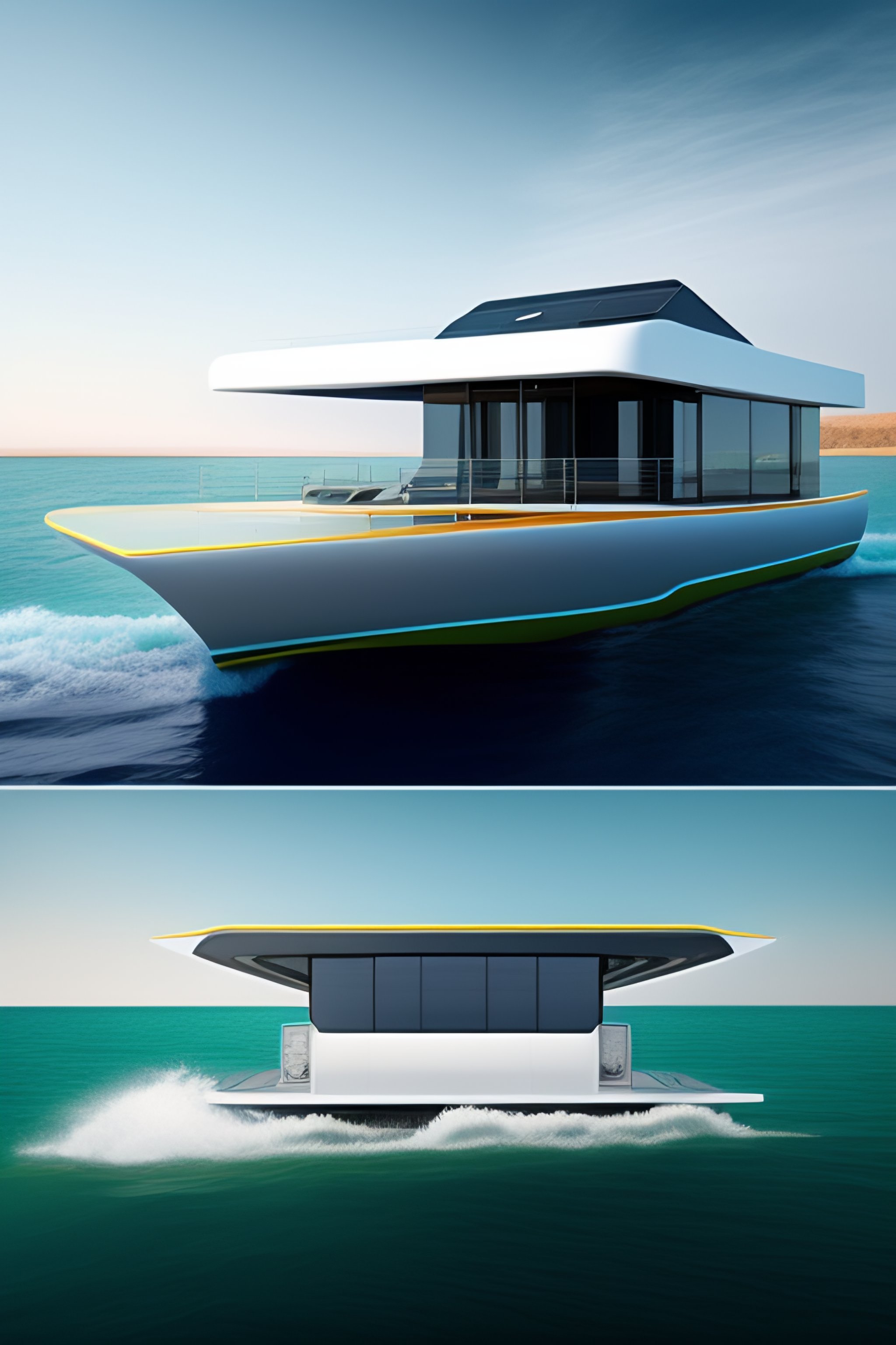 Lexica - 25 foot wide hydrofoil water vehicle house