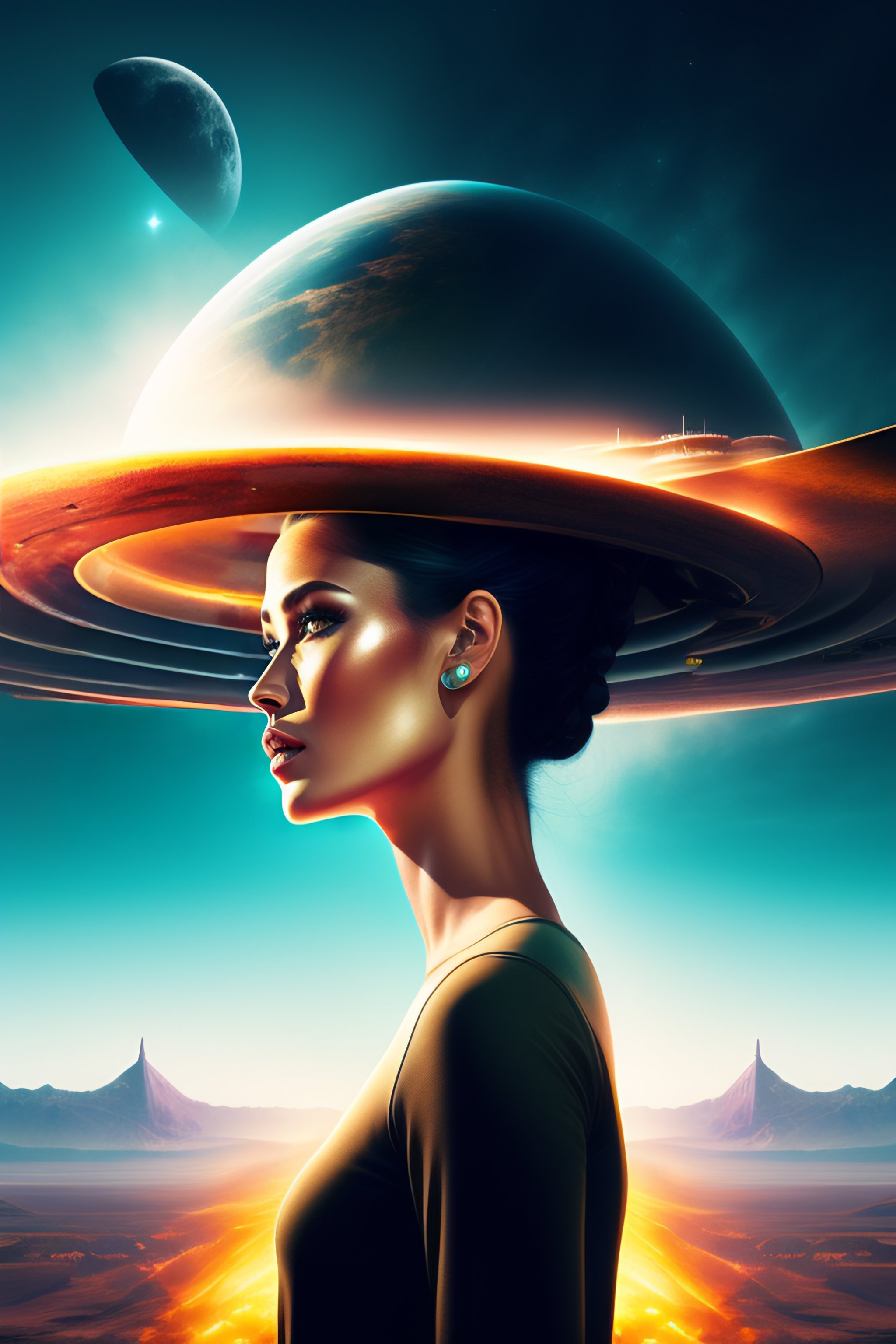 Lexica - Distopic future, alien space ship above the sky, earth as a ...