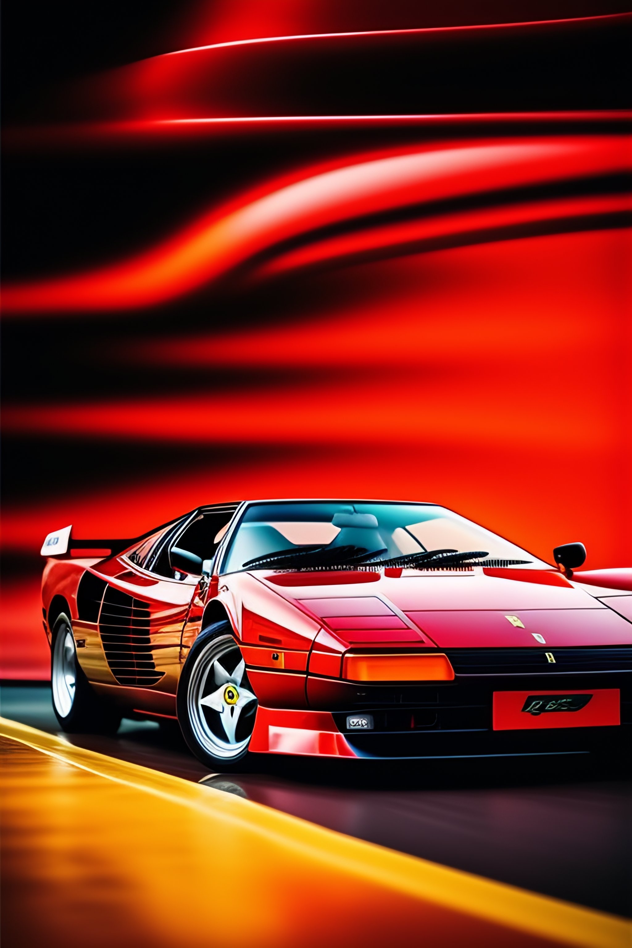 Lexica - Ferrari testarossa, 1980s poster, lots of vents