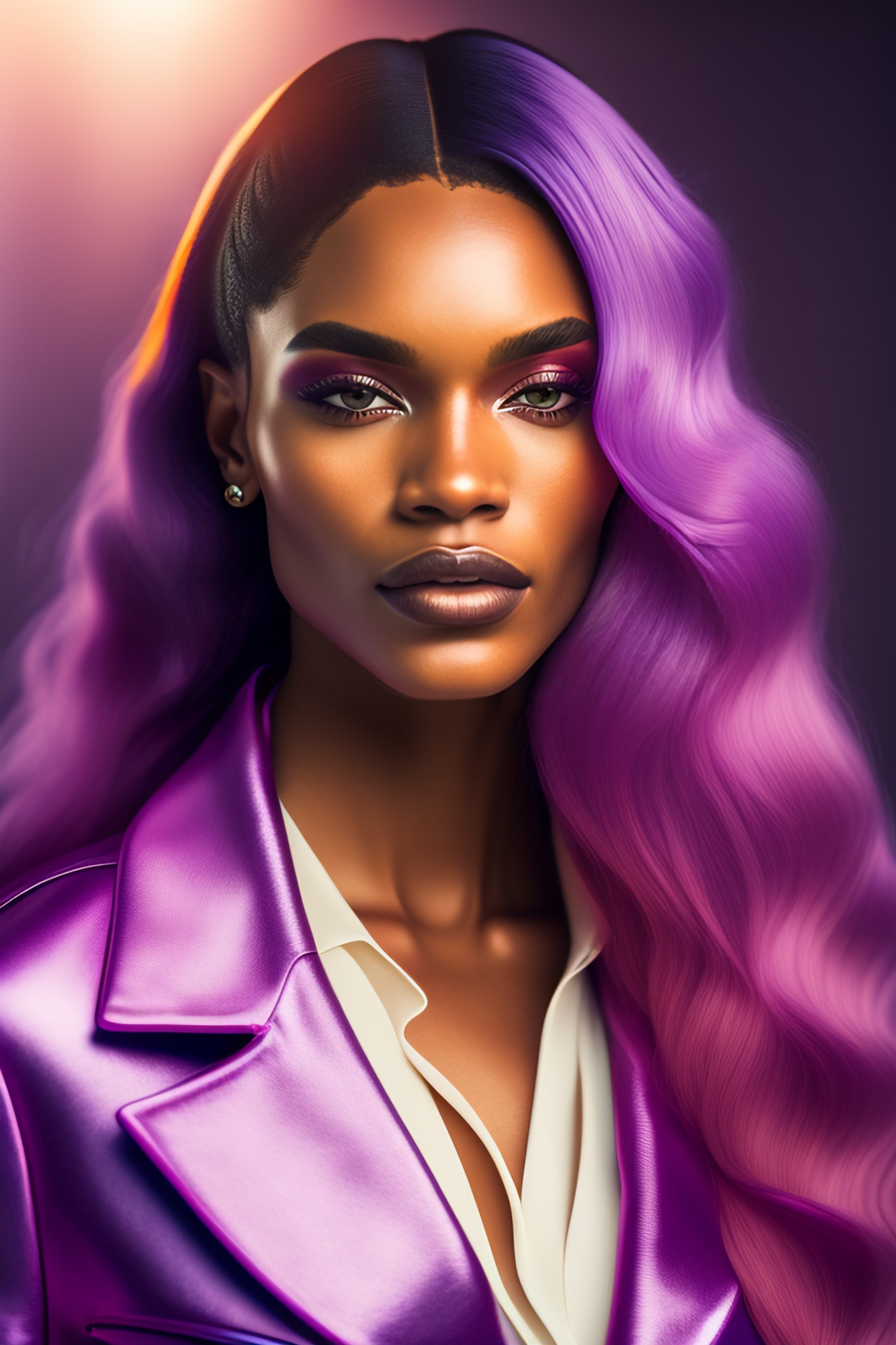 Lexica - A photo close-up of a beautiful long haired woman with light ...