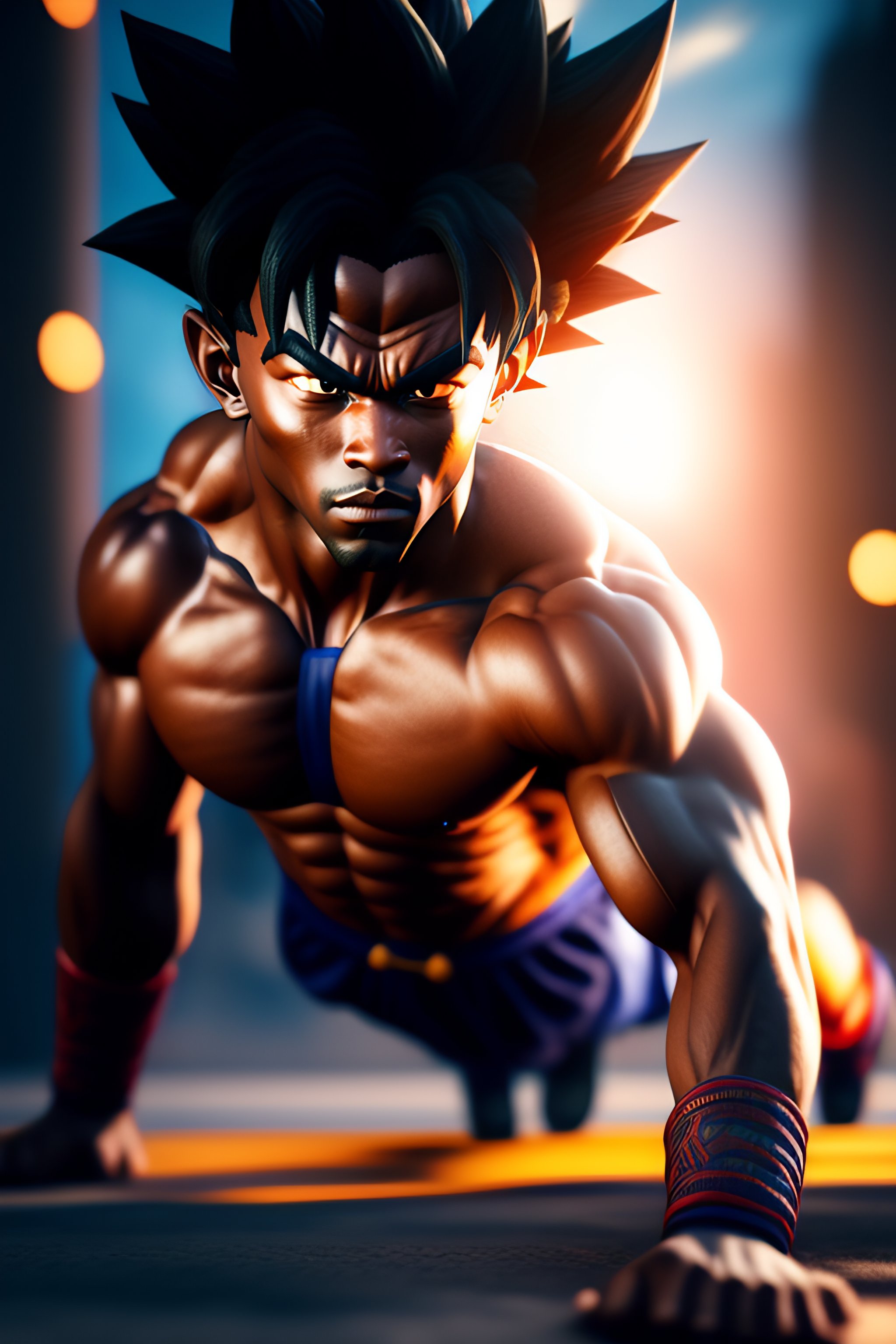 Lexica - Goku doing push ups, ultra realistic, concept art, intricate ...