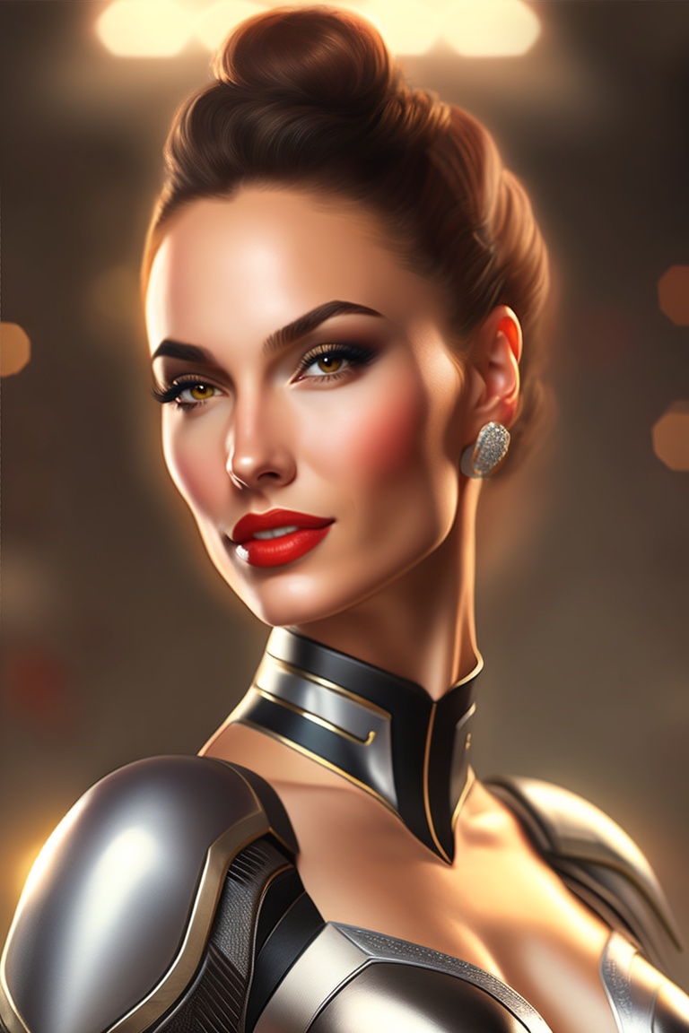 Lexica - Cyborg, gal gadot, \gil elvgren, medium shot