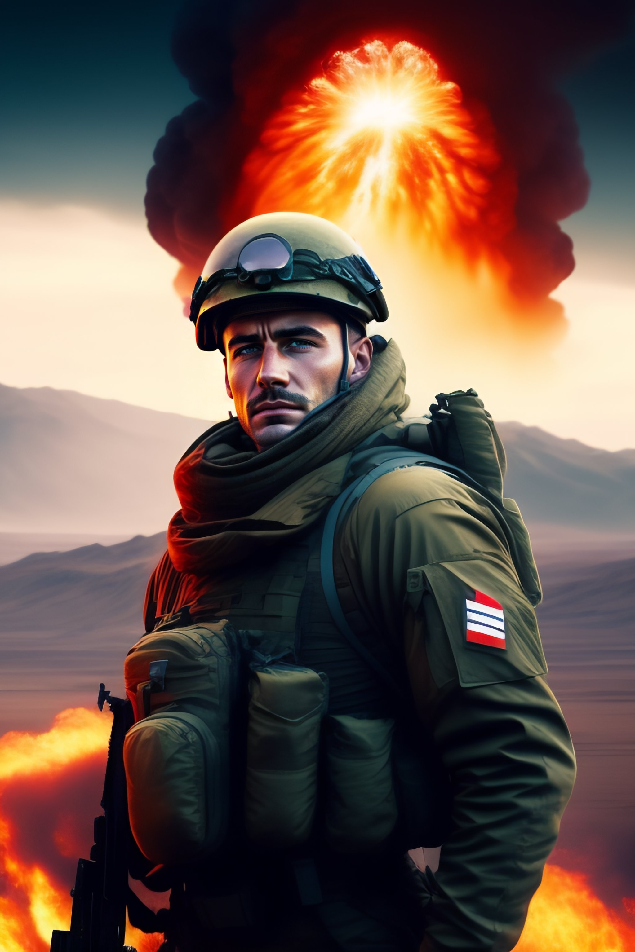 Lexica - French soldier with an AK-47 and a strong armor broken, in ...